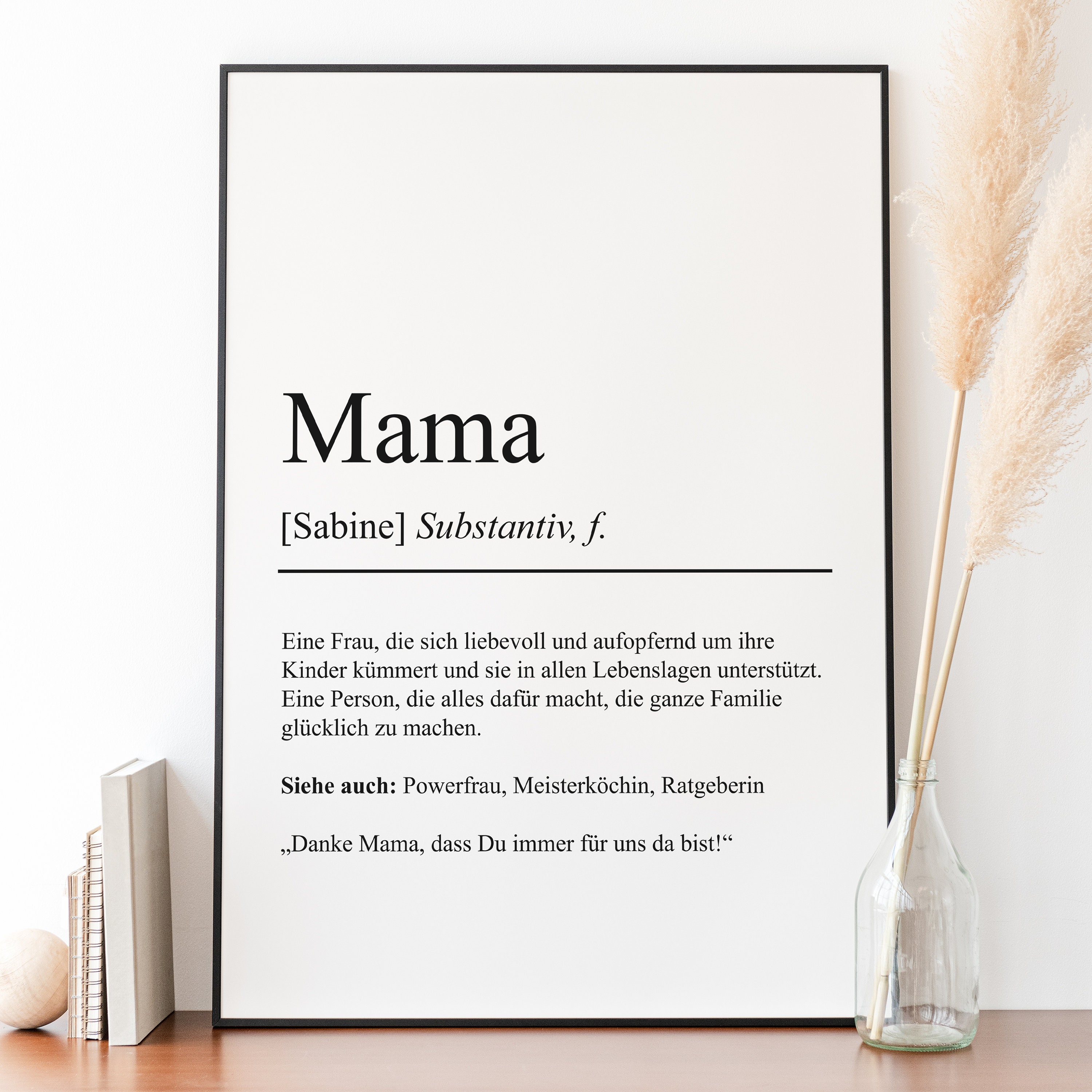 Mama Definition Poster personalisierbar mit Namen Mutter Poster ...