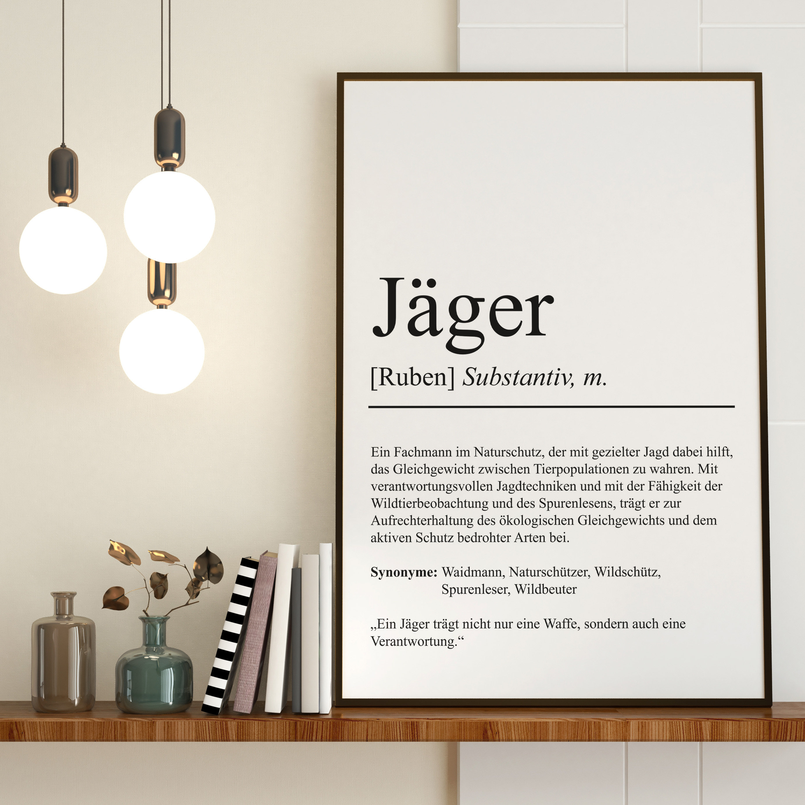 Jäger Definition Poster personalisierbar mit Namen Beruf Poster Jäger ...