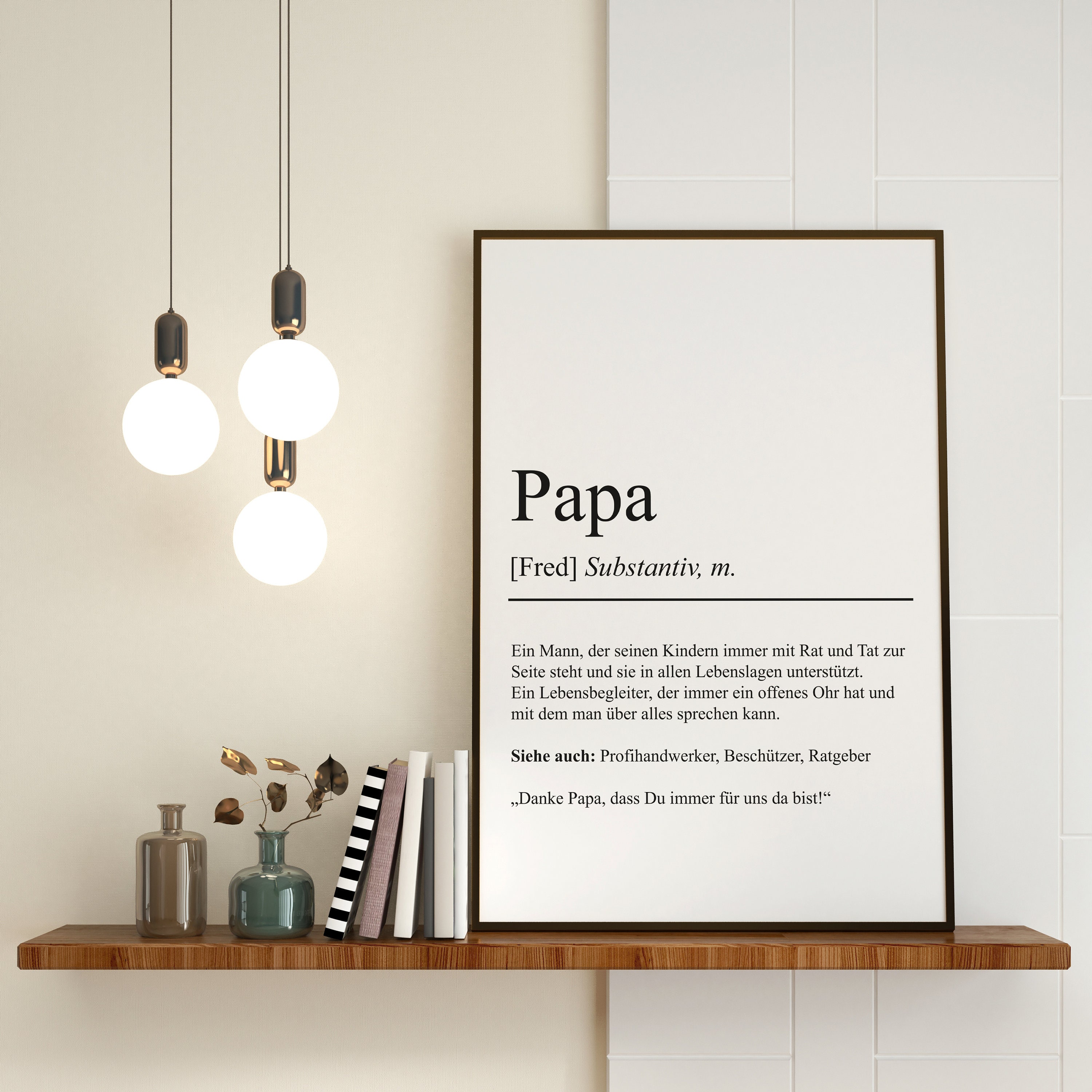 Papa Definition Poster personalisierbar mit Namen Vater Poster Geschenk ...