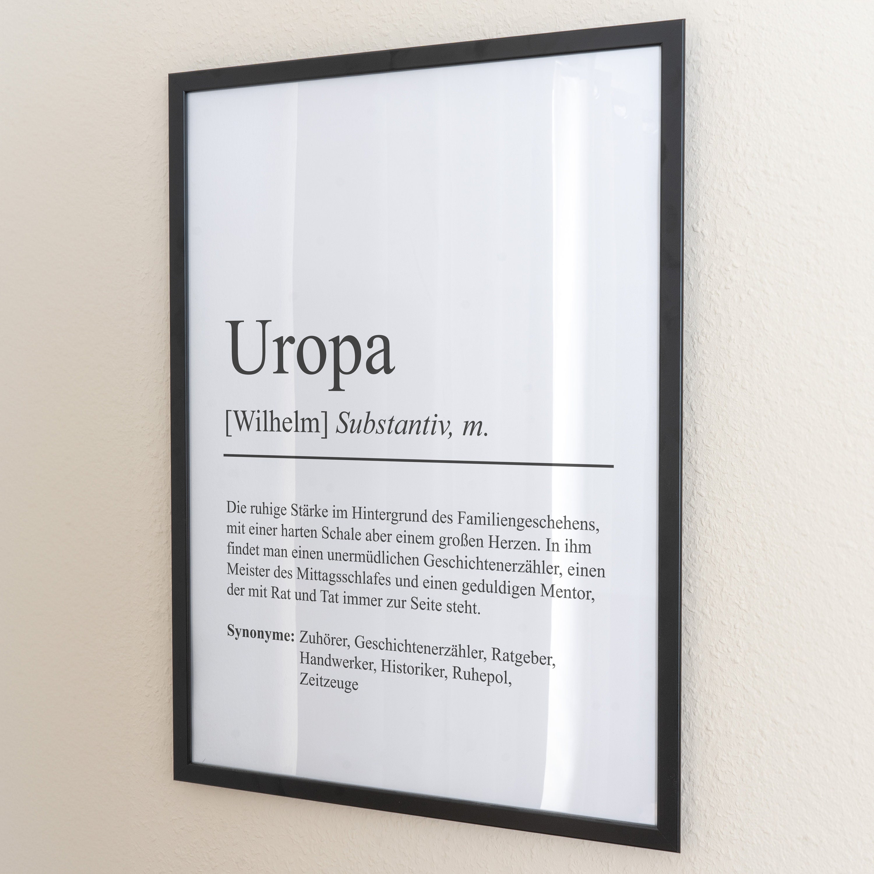 Uropa Definition Poster personalisierbar mit Namen Poster Geschenk ...
