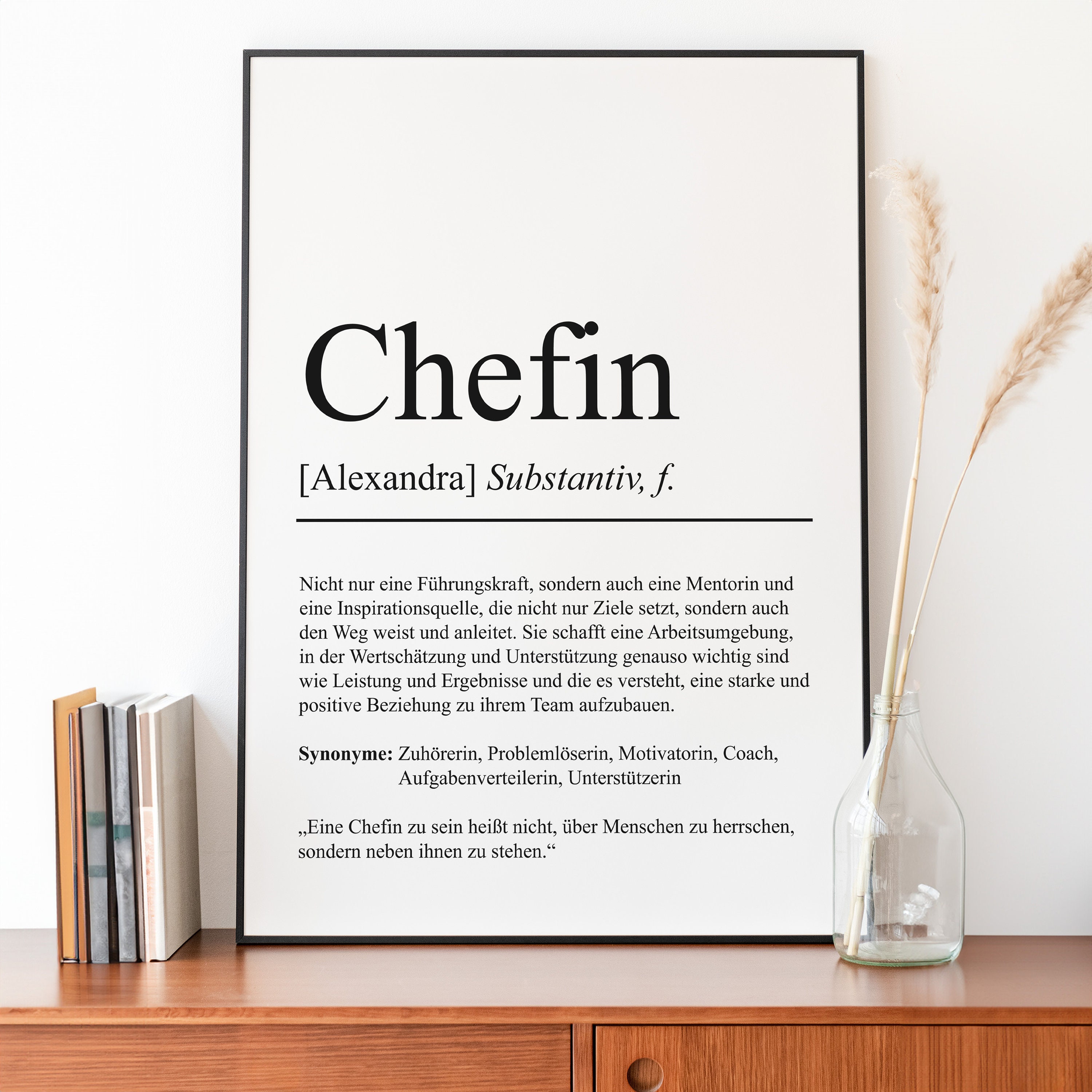 Chefin Definition Poster personalisierbar mit Namen Beruf Poster Chefin ...