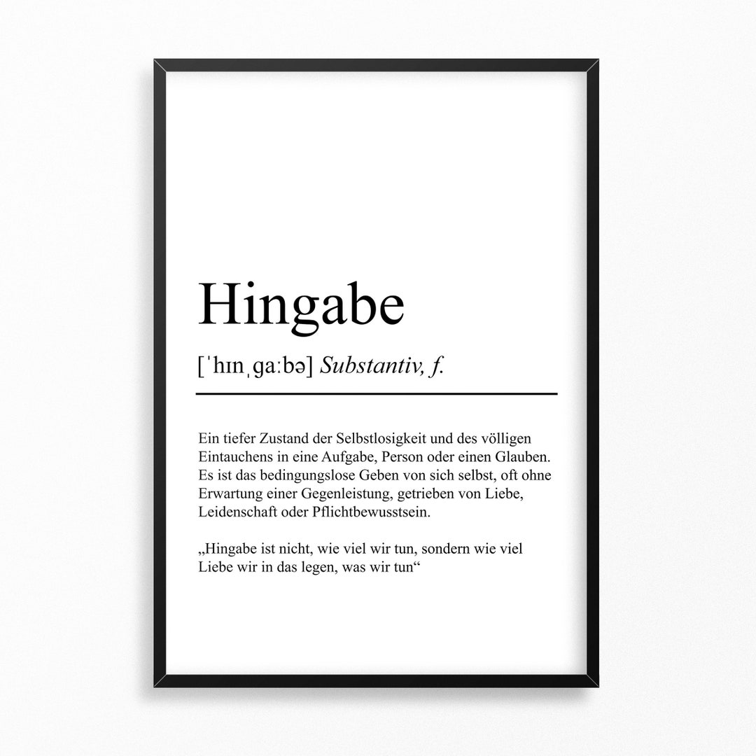 Devotion Definition Poster Emotion Wall Decor Gift for Her Moving ...