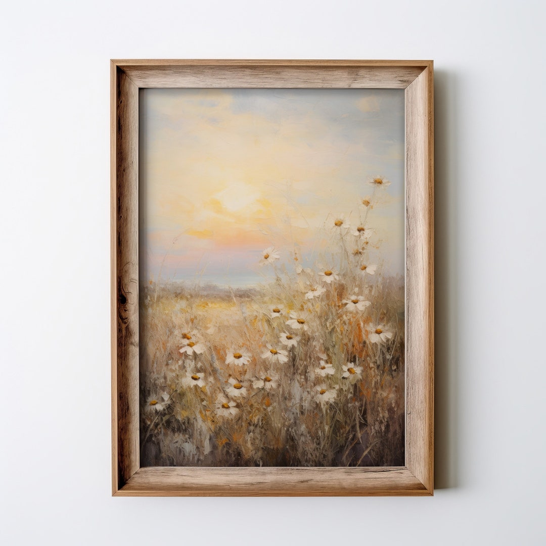 Flower Meadow Poster Vintage Poster Digital Wall Art Poster Apartment ...