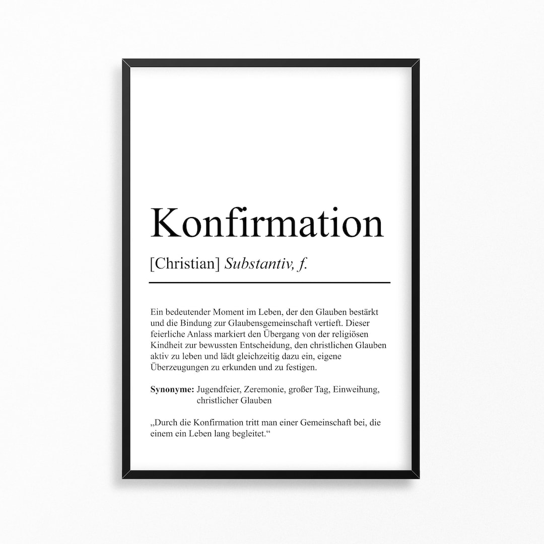 Confirmation Definition Poster Personalizable With Name Confirmation ...