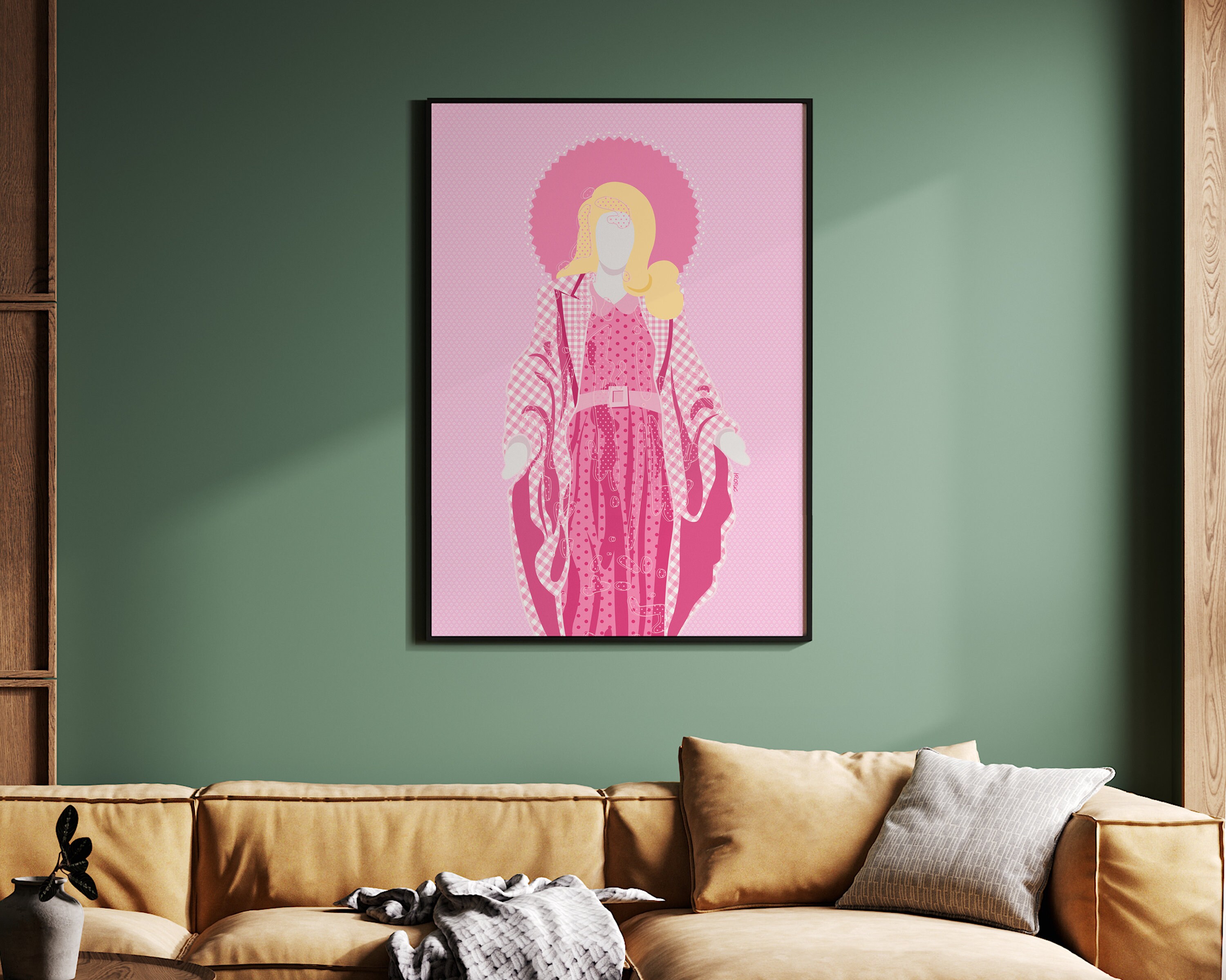Holy Mary Poster, Pink, Barbie, Art Print, Design Decoration, Modern ...
