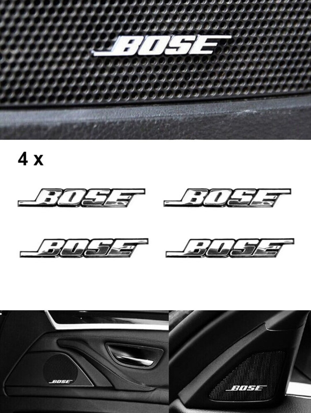 Set 4 X Adhesive BOSE Logo Emblems for Speaker - Etsy