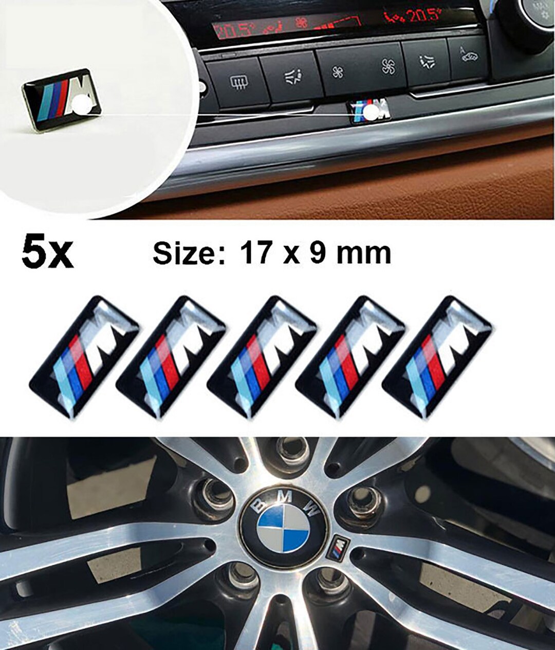 5 X Emblems for Rims 17 X 9 Mm BMW M Logo - Etsy