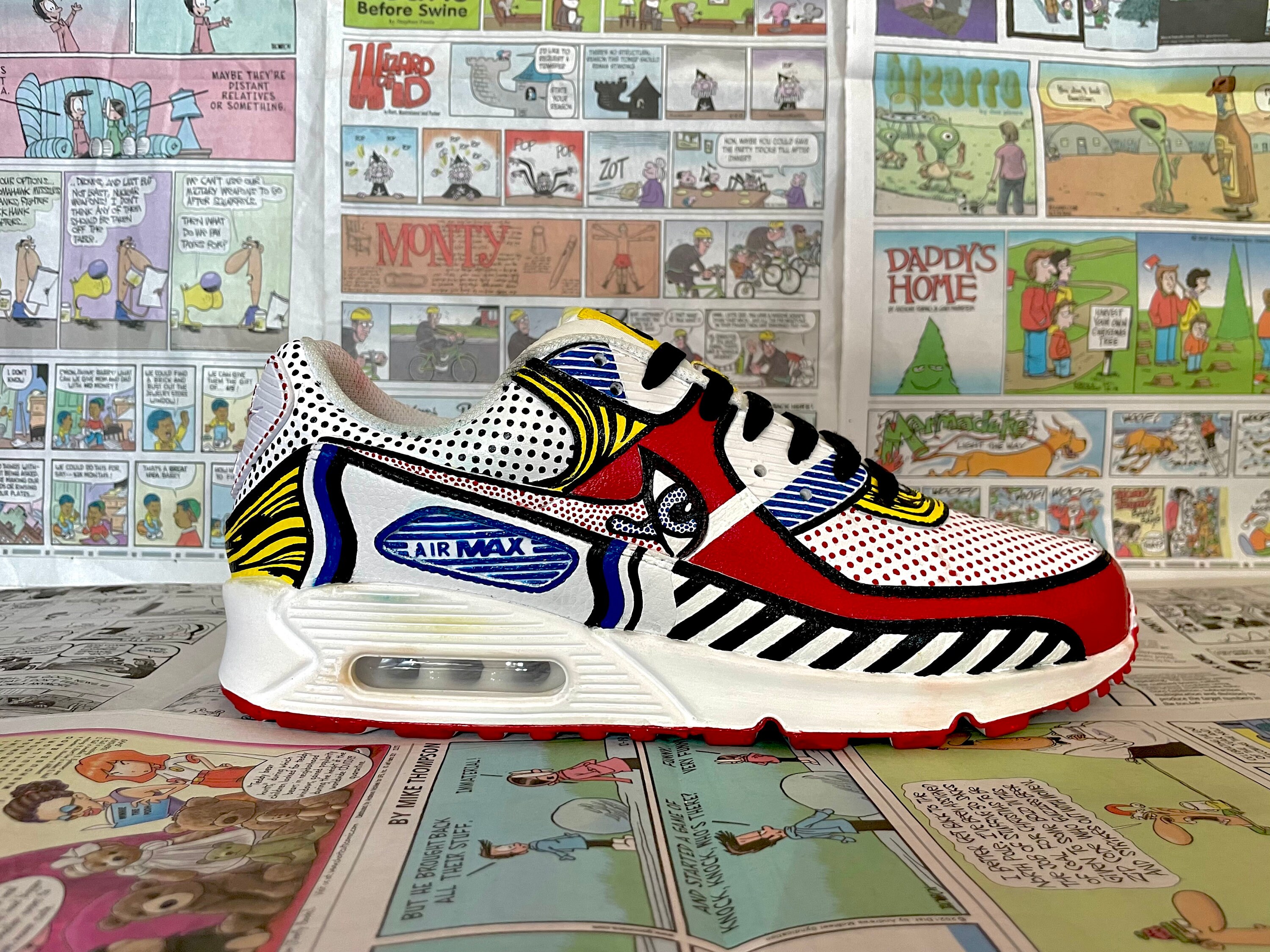 Air Lichtenstein 1 of 1 Custom Hand Painted Shoe Size 11 - Etsy