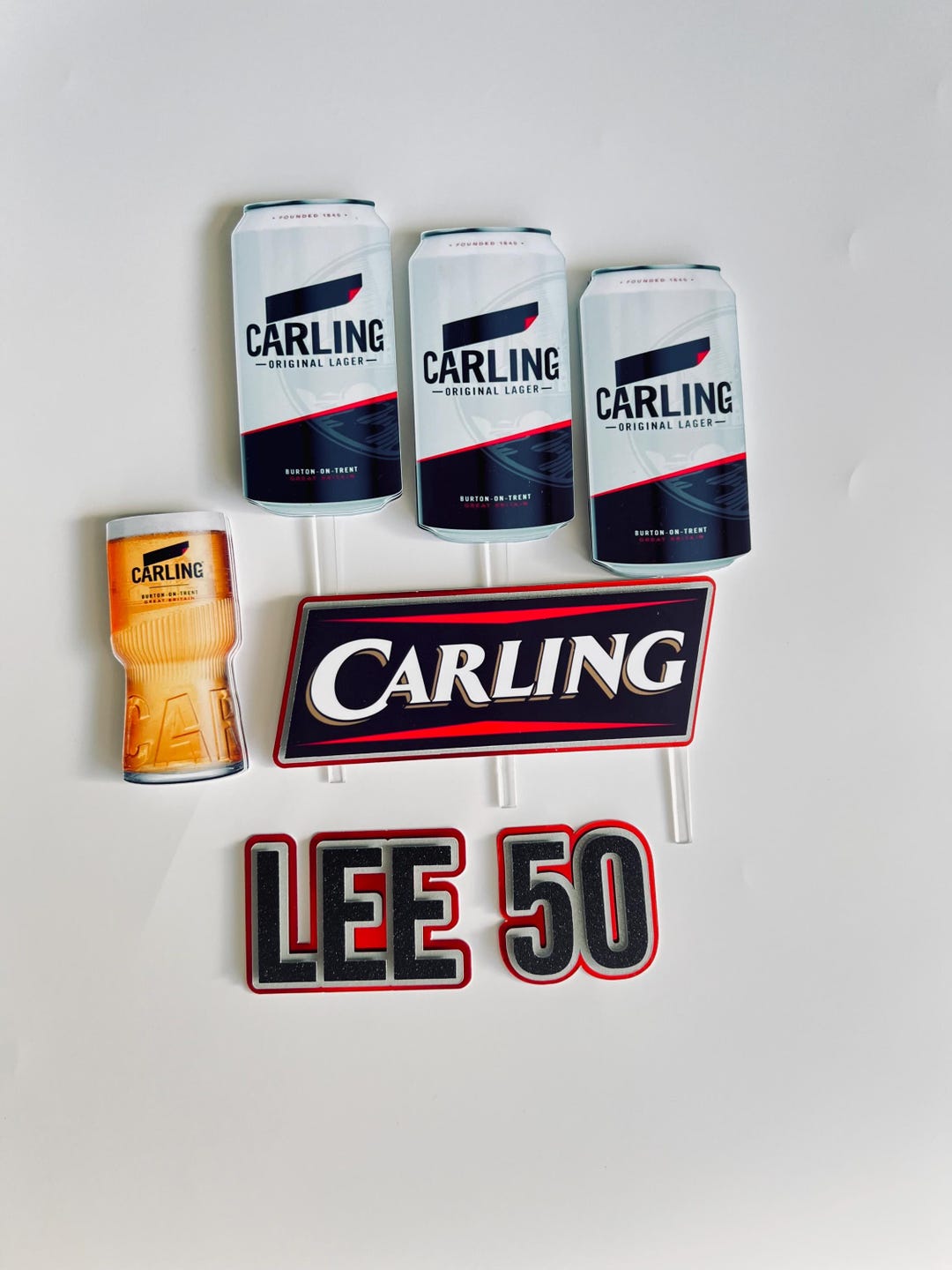 Personalized Beer-themed Cake Topper Set, 3D Birthday Cake Toppers ...