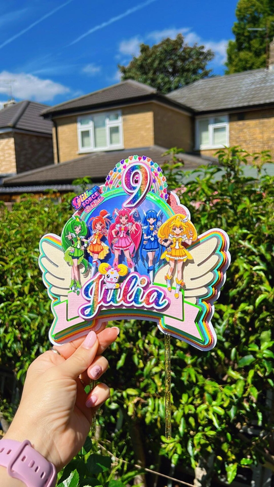 Glitter Force Cake Topper: 3D Anime Birthday Party Decoration - Etsy