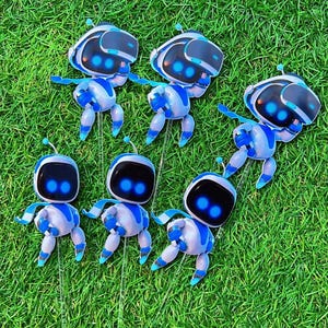 Astro Inspired 3D Birthday Cupcake Toppers, Party Decorations, Unique ...