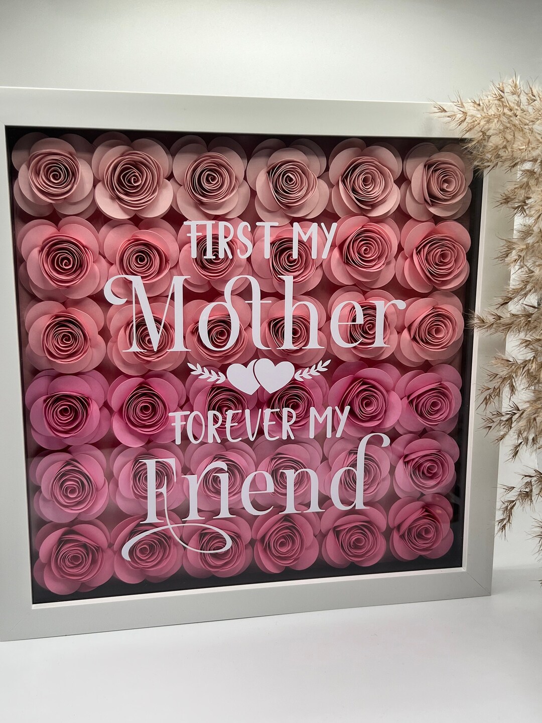 Mother's Day Shadow Box 3D Paper Flowers Shadow Box - Etsy