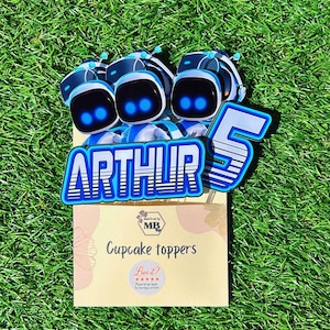Astro Inspired 3D Birthday Cupcake Toppers, Party Decorations, Unique ...
