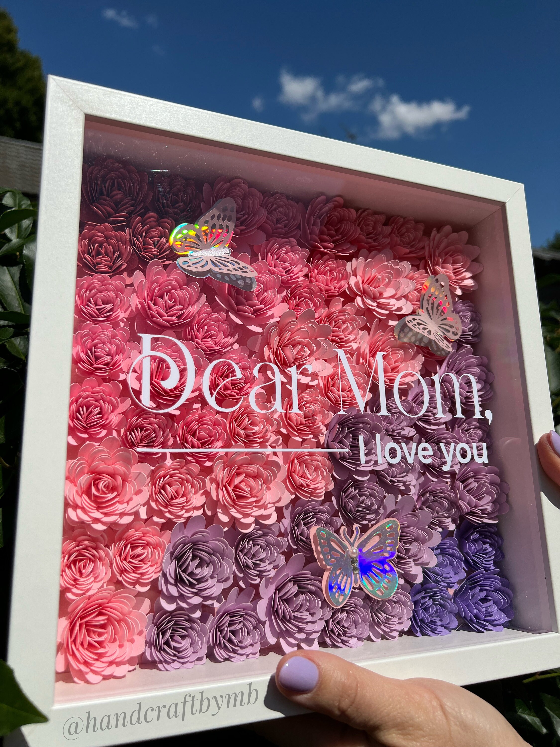 Mother's Day Frame 3D Paper Flower Shadow Box Gift for - Etsy