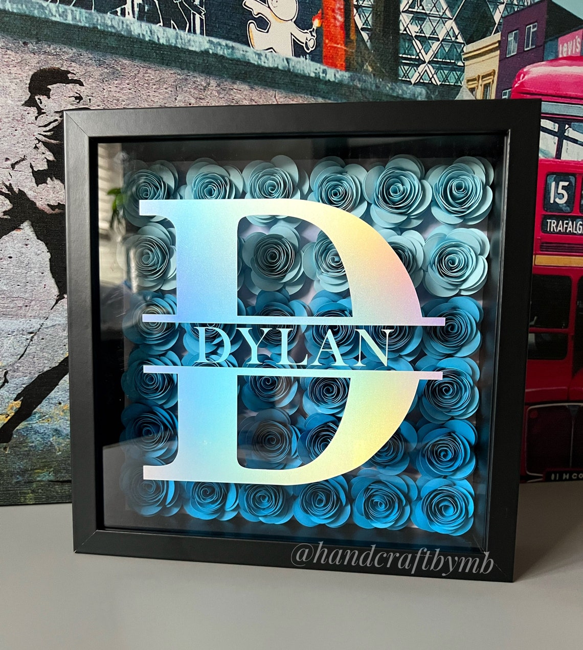 3D Paper Flowers Shadow Box Name Gift Flower Box Handmade - Etsy