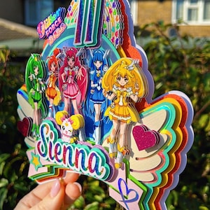 Glitter Force Cake Topper: 3D Anime Birthday Party Decoration - Etsy