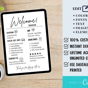 Vacation Welcome Sign Template - Editable House Welcome Sign Template ...