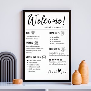 Short-term Rental Welcome Sign Template - Editable Welcome Sign ...