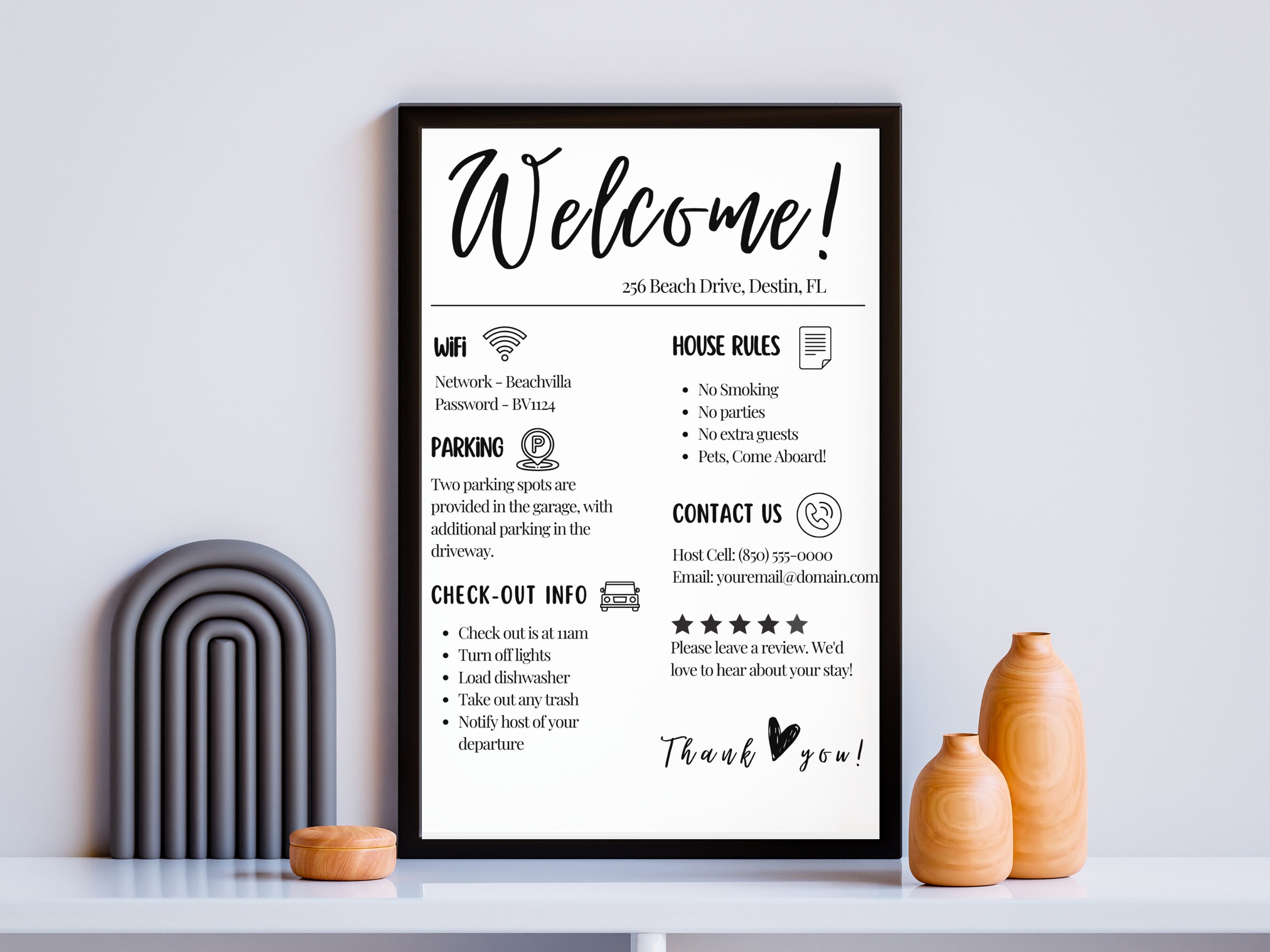 Short-term Rental Welcome Sign Template - Editable Welcome Sign ...