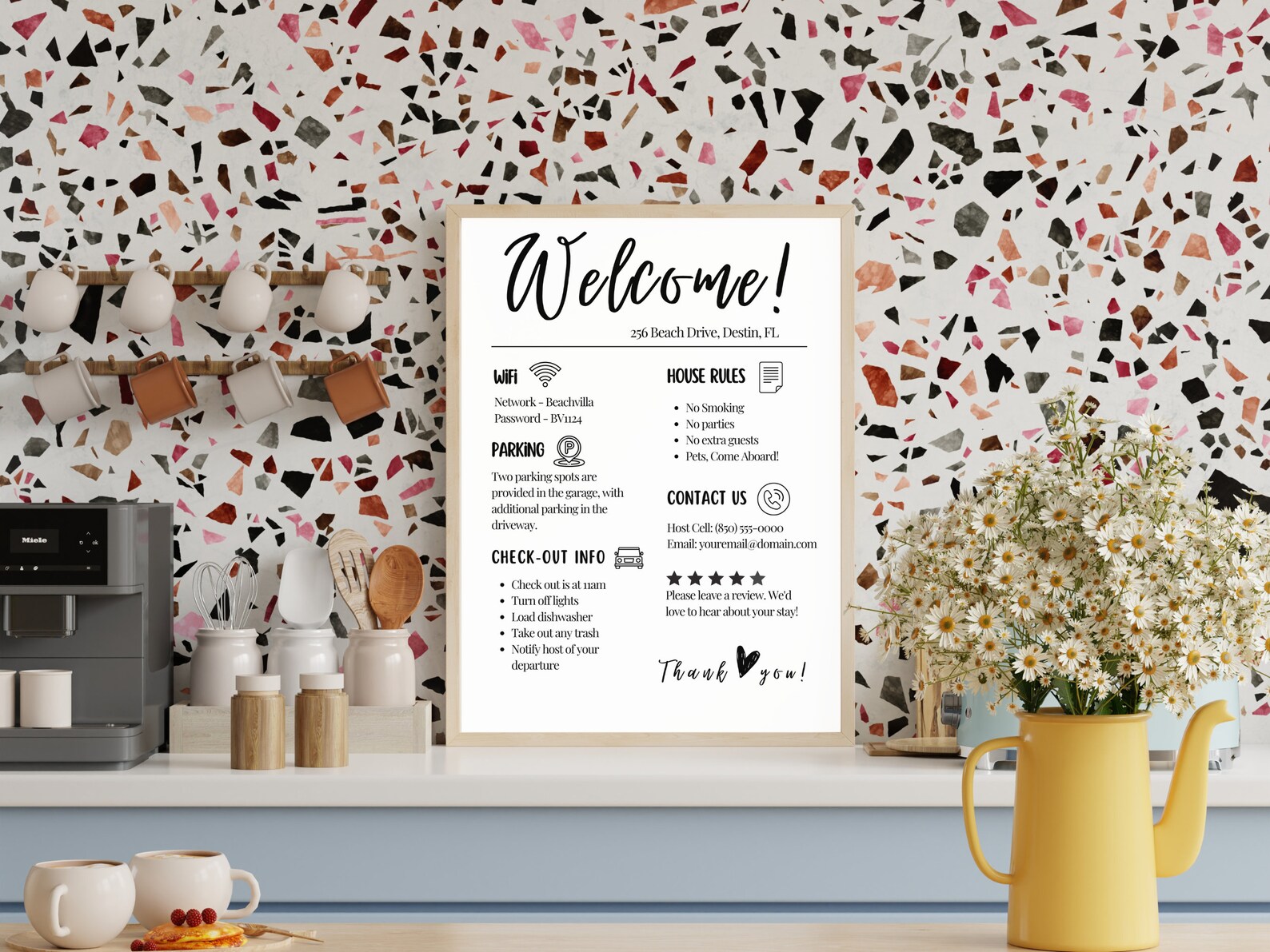 Short-term Rental Welcome Sign Template - Editable Welcome Sign ...