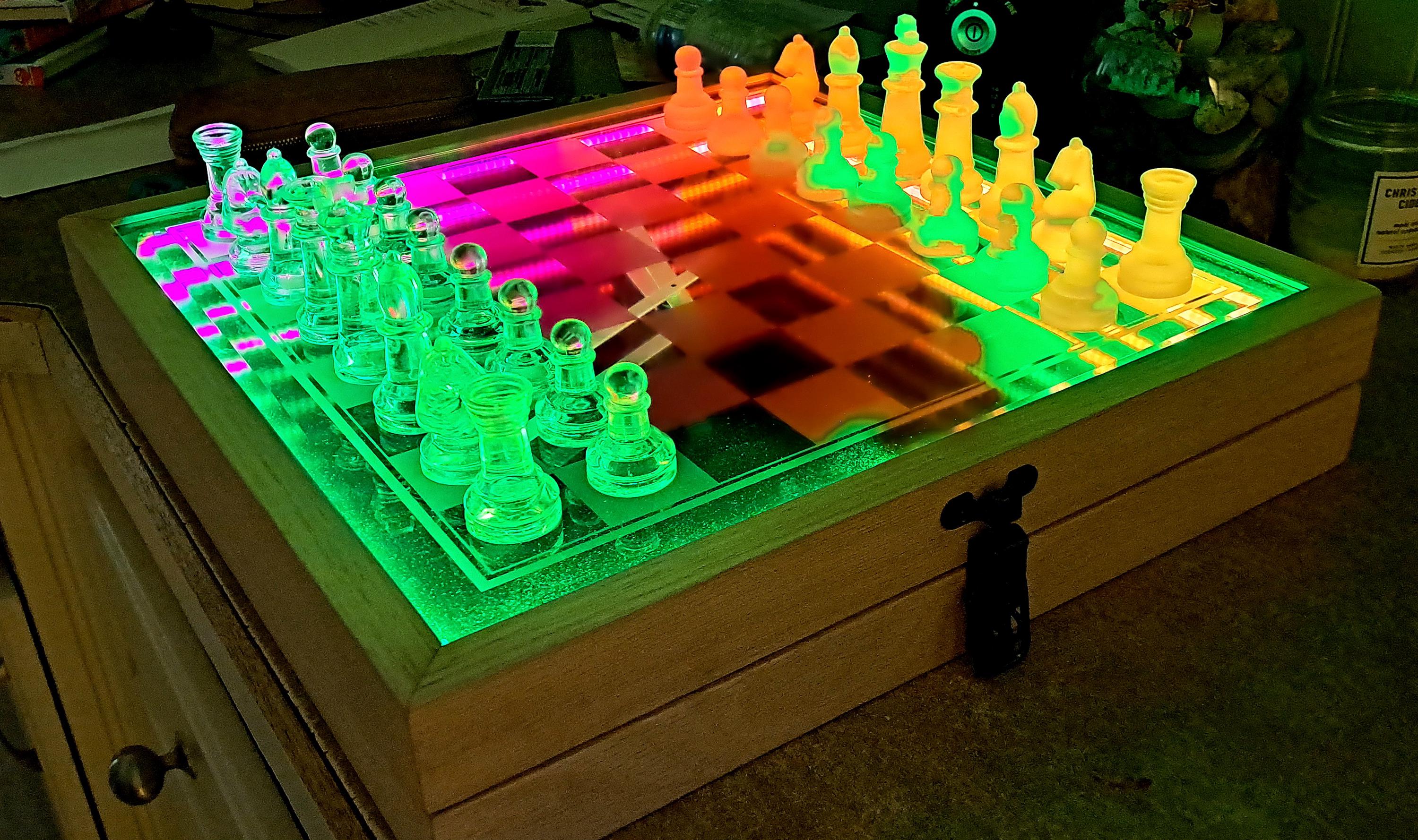 Infinity Mirror Glass Chess Board - Etsy