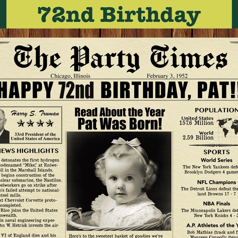 1952 Birthday - Etsy