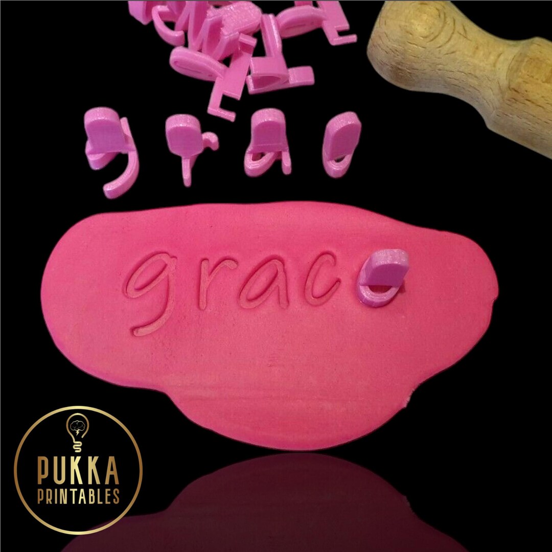 3D Printable Letter and Number Stamps: Fondant Cookie Embosser Set (STL ...