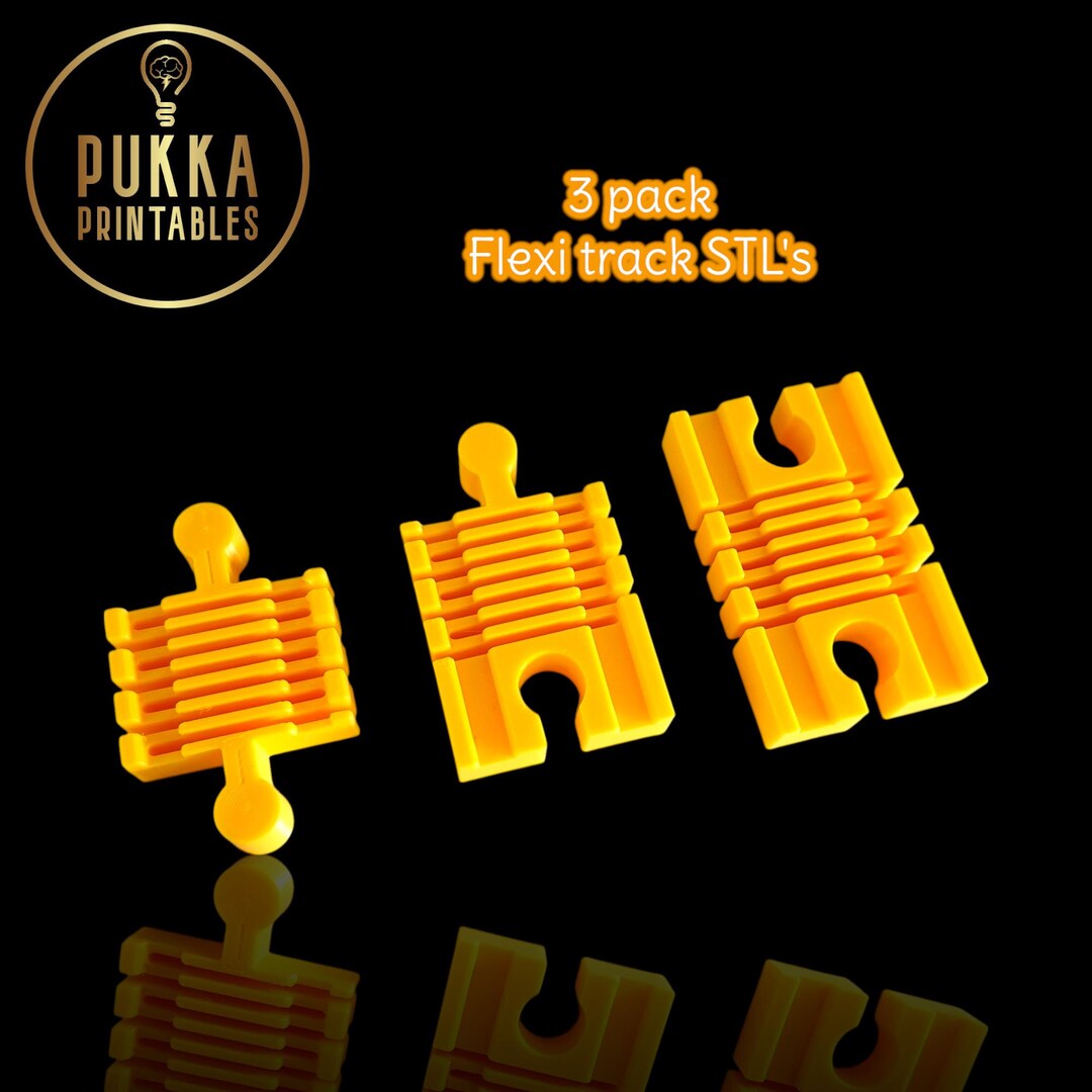 Flexible Wooden Train Track Connectors 3 Pack | 3D Printable STL Files ...