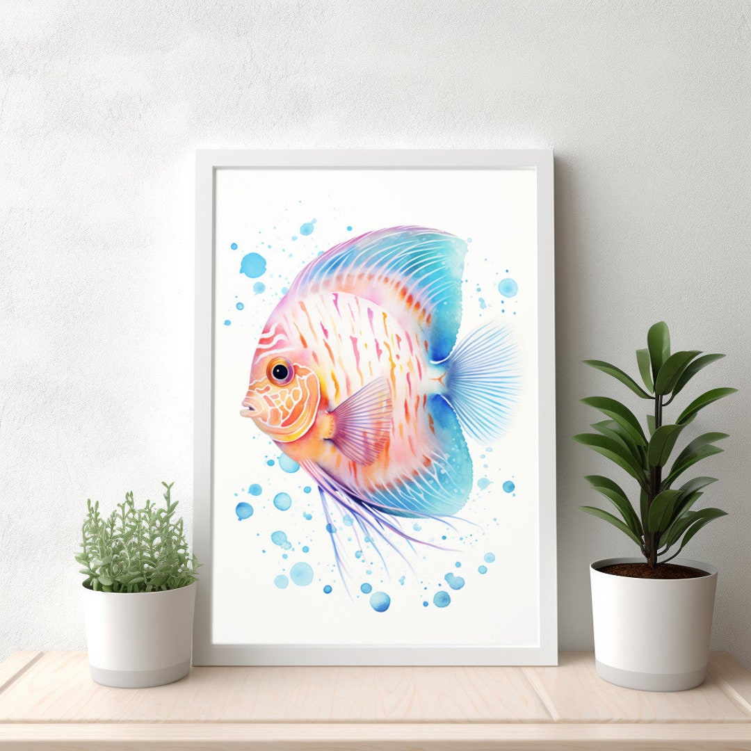 Discus Fish Wall Art Poster Water Colour Home Decor - Etsy