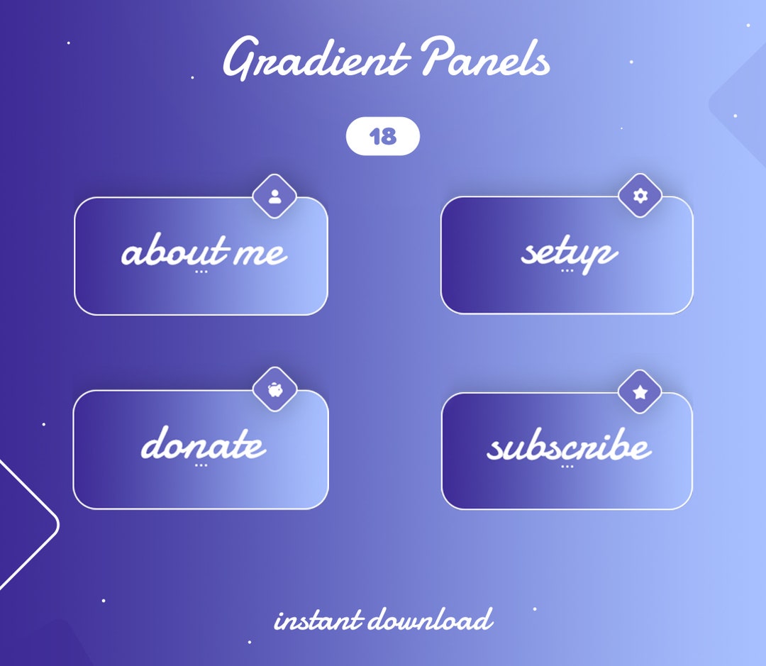 Gradient Panels | Twitch Panels Pack | 18 Panels | Purple | Gradient | Instant Download - Etsy