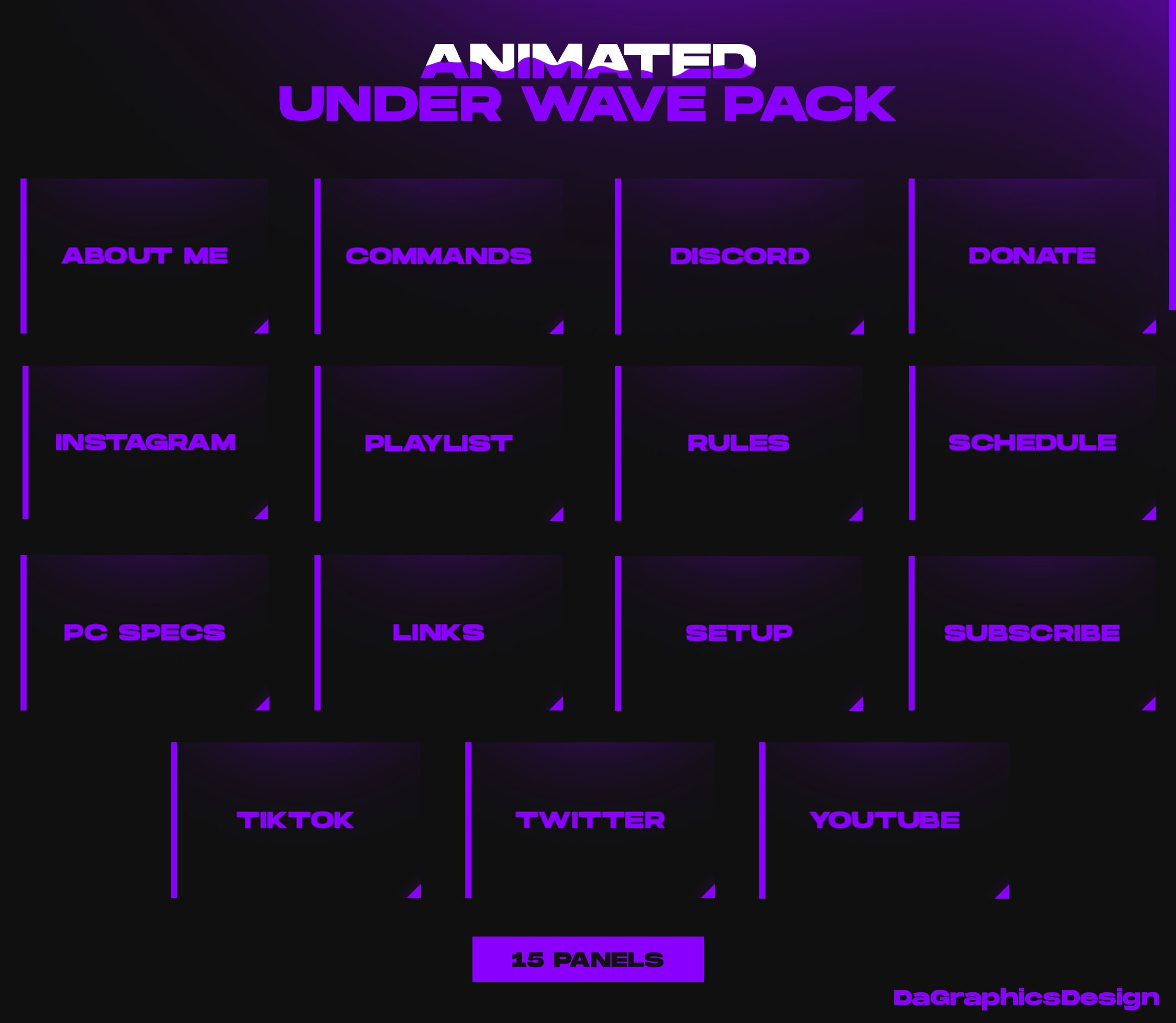 Animated Under Wave Pack Purple | Stream Pack | Black | Purple ...
