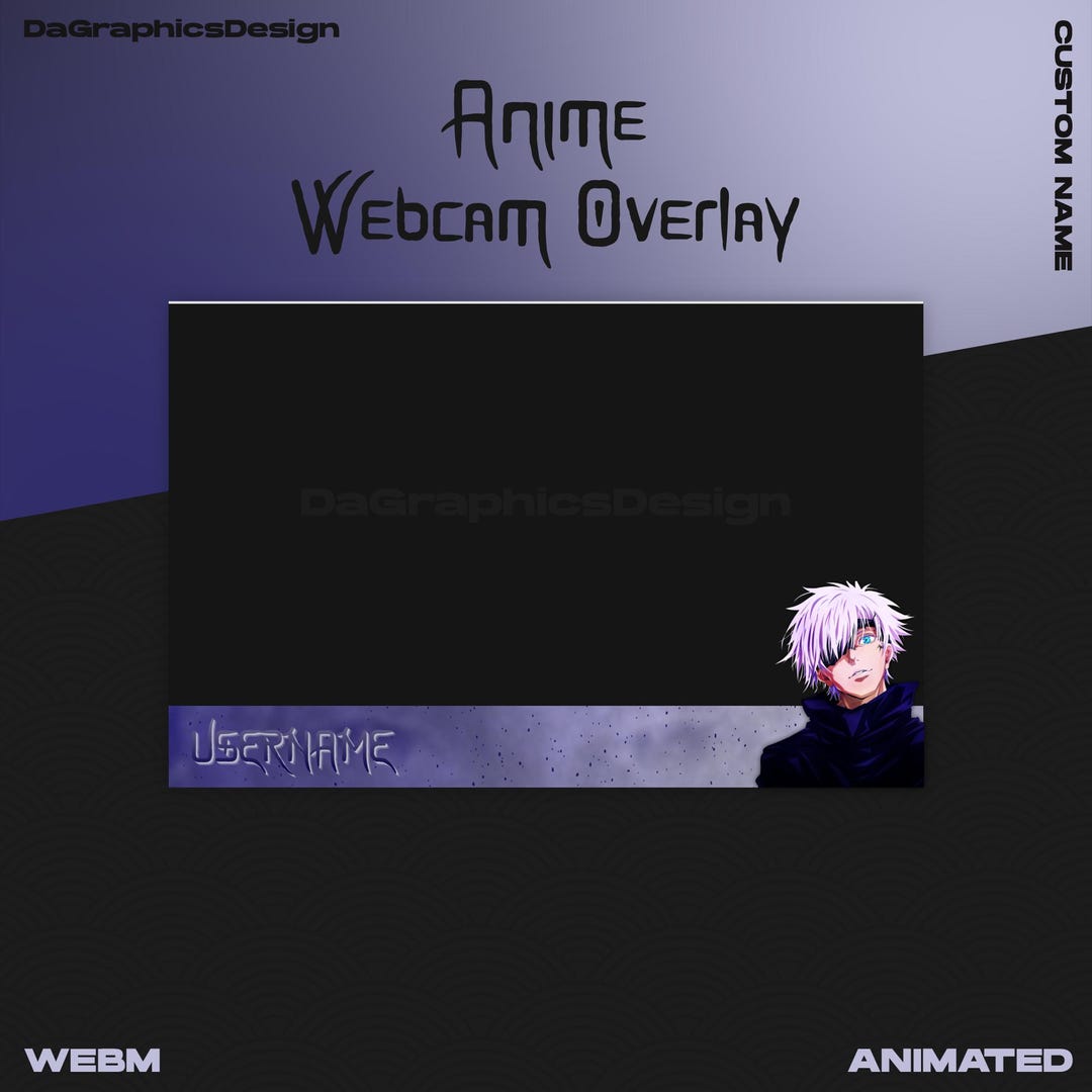 Animated Anime Webcam Overlay | Custom Name | Animated | Anime ...