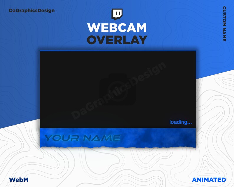 Animated Webcam Overlay Blue for Twitch Youtube Custom - Etsy