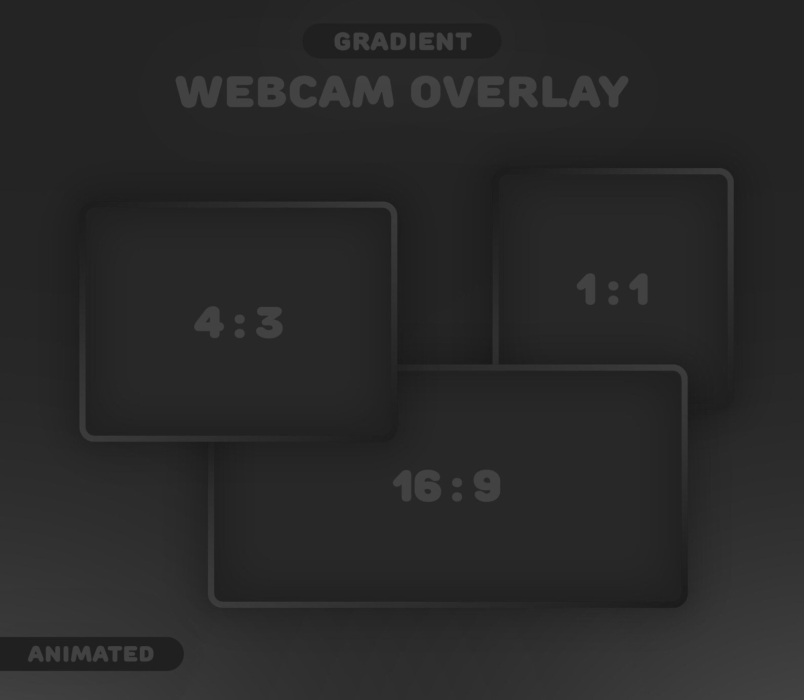 Simple Pastel Gradient Webcam Overlay | 3 Cute Border for Twitch ...