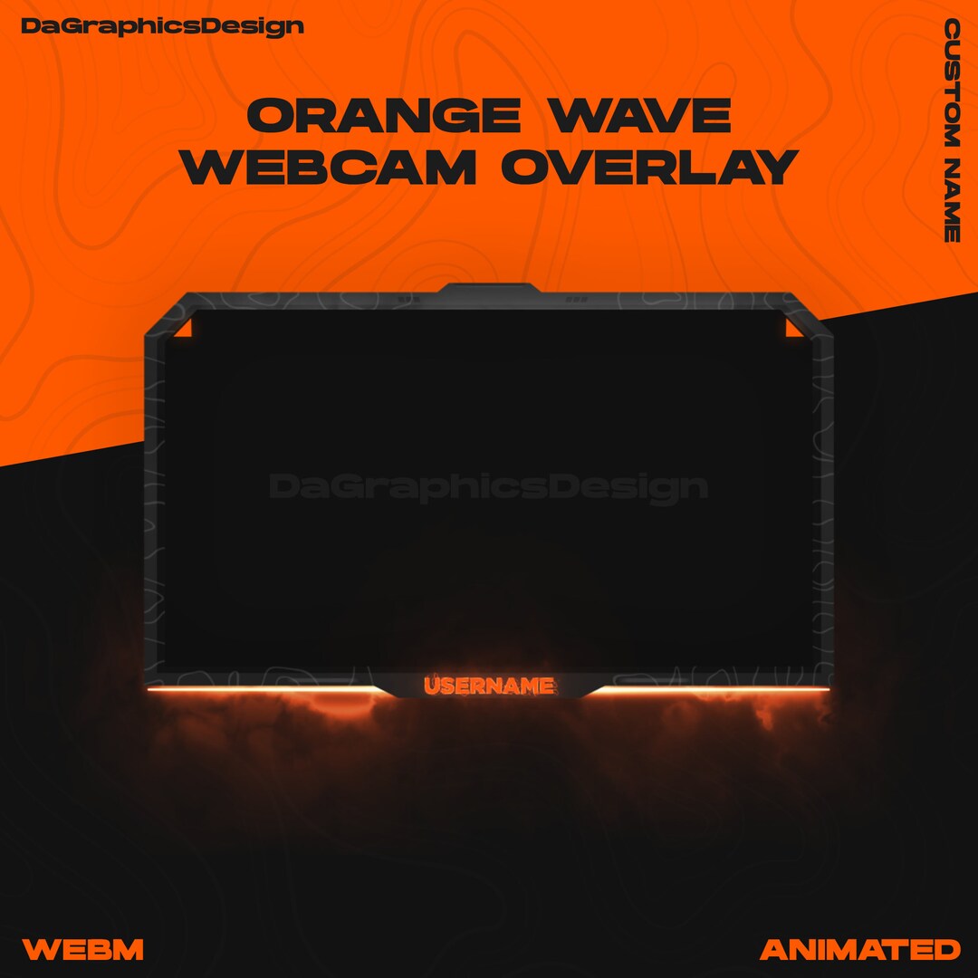 Animated Orange Wave Webcam Overlay | for Twitch, Youtube | Orange ...