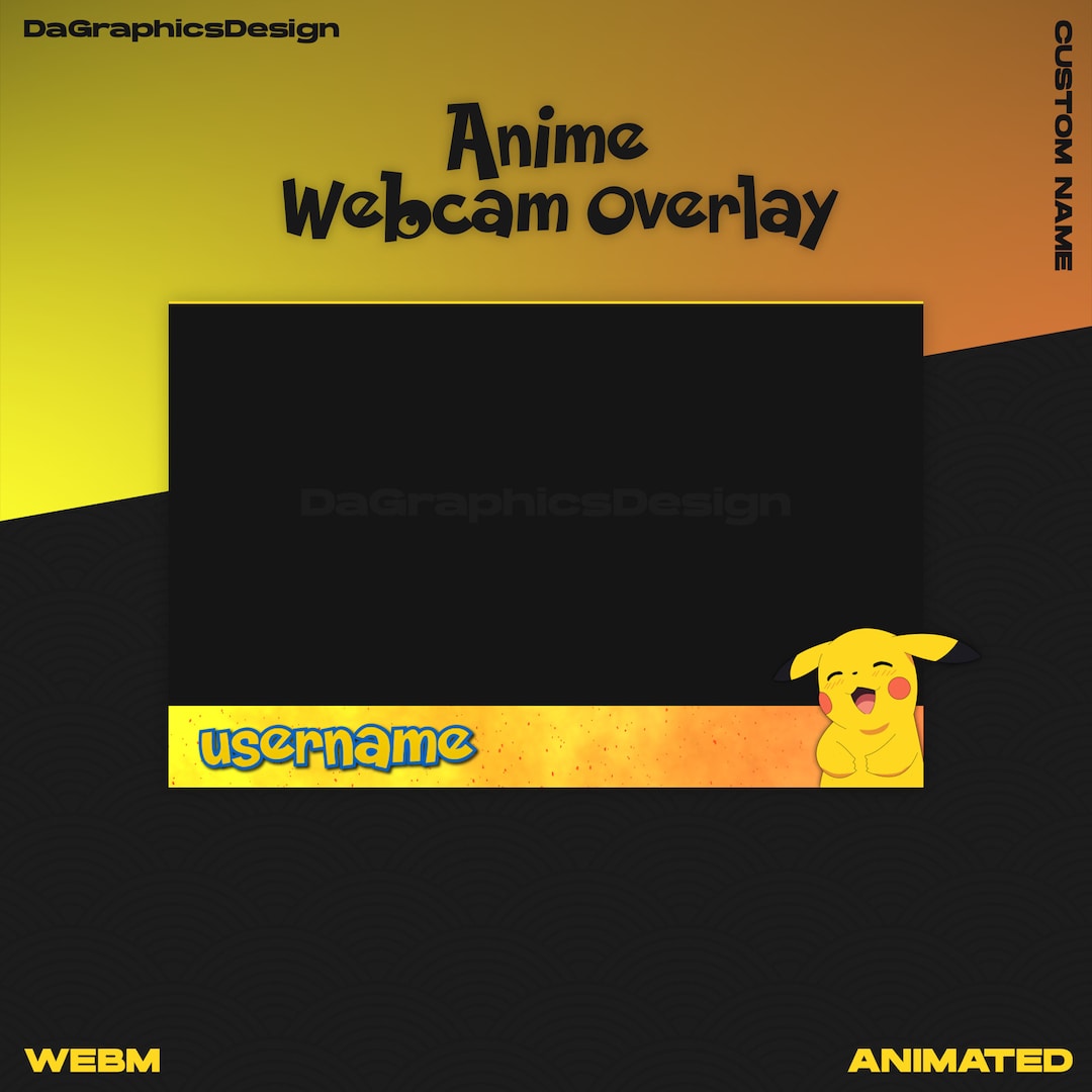 Animated Anime Webcam Overlay | Custom Name | Animated | Anime ...