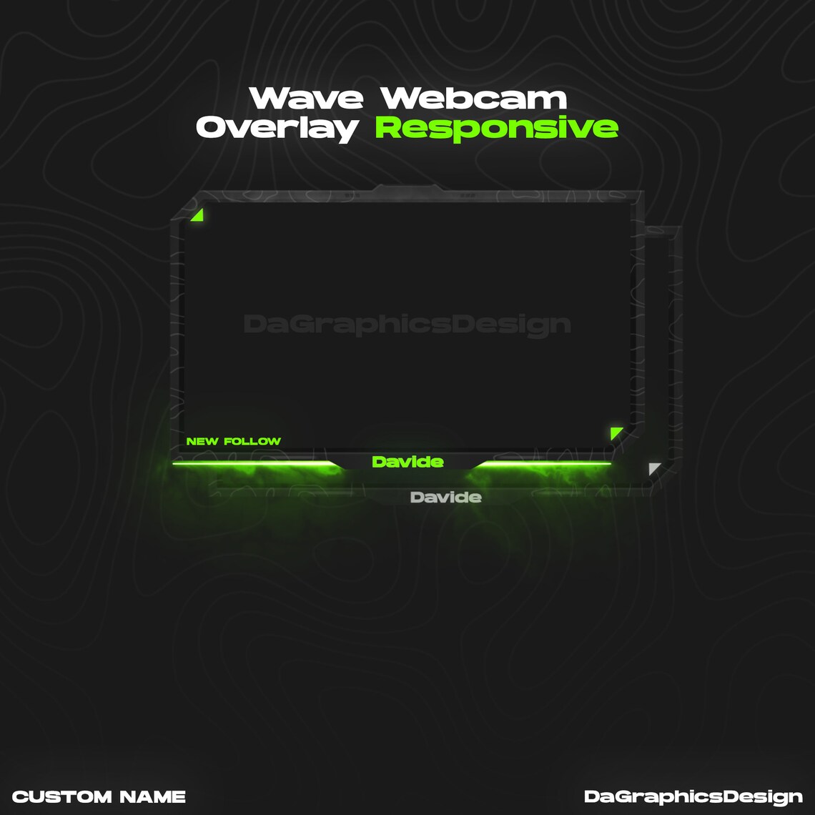 Wave Webcam Overlay Responsive to Alert | Follow | Sub | Tip | Cheer ...