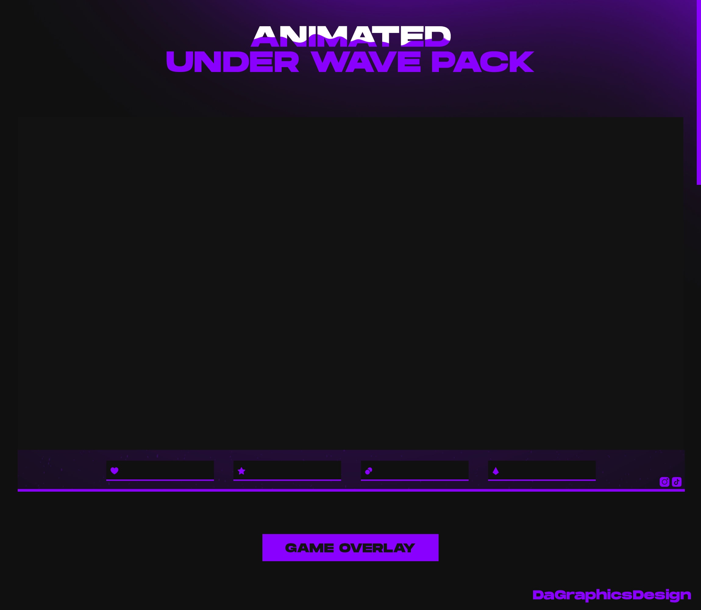 Animated Under Wave Pack Purple | Stream Pack | Black | Purple ...