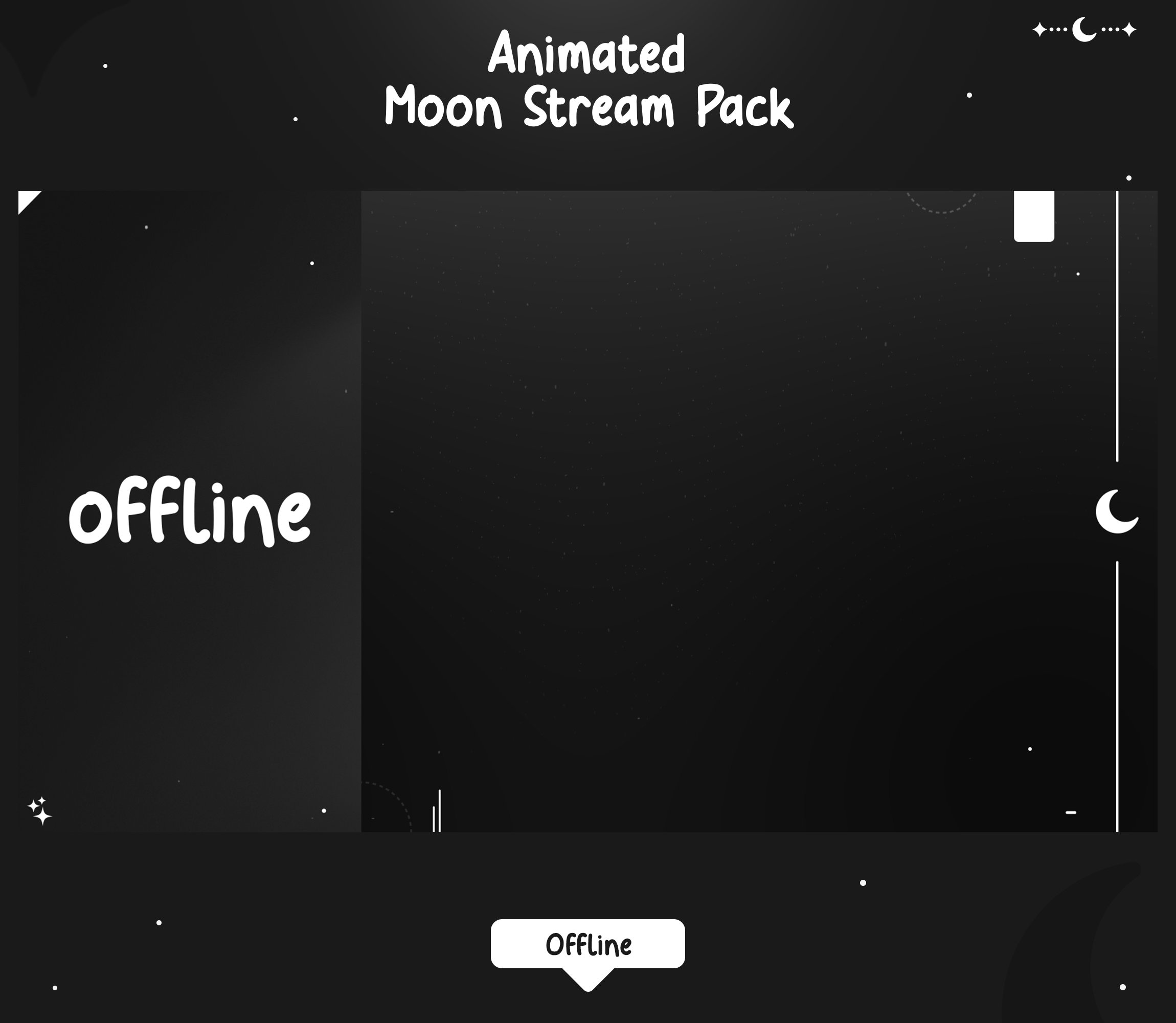 Animated Moon Stream Pack | Twitch Pack | Panels | Alerts | Screens ...