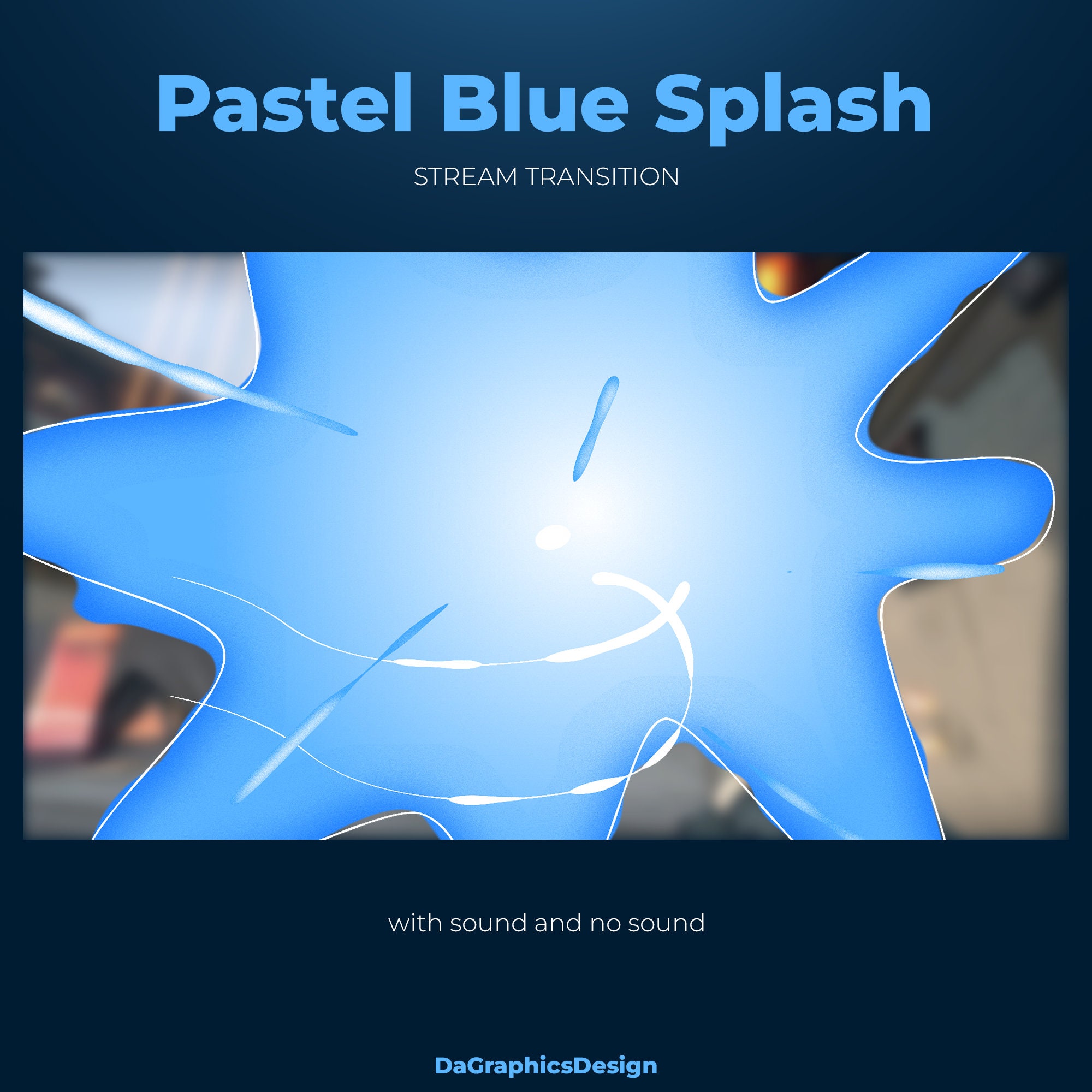 Pastel Blue Splash Transition Stream Transition Animated Stream ...