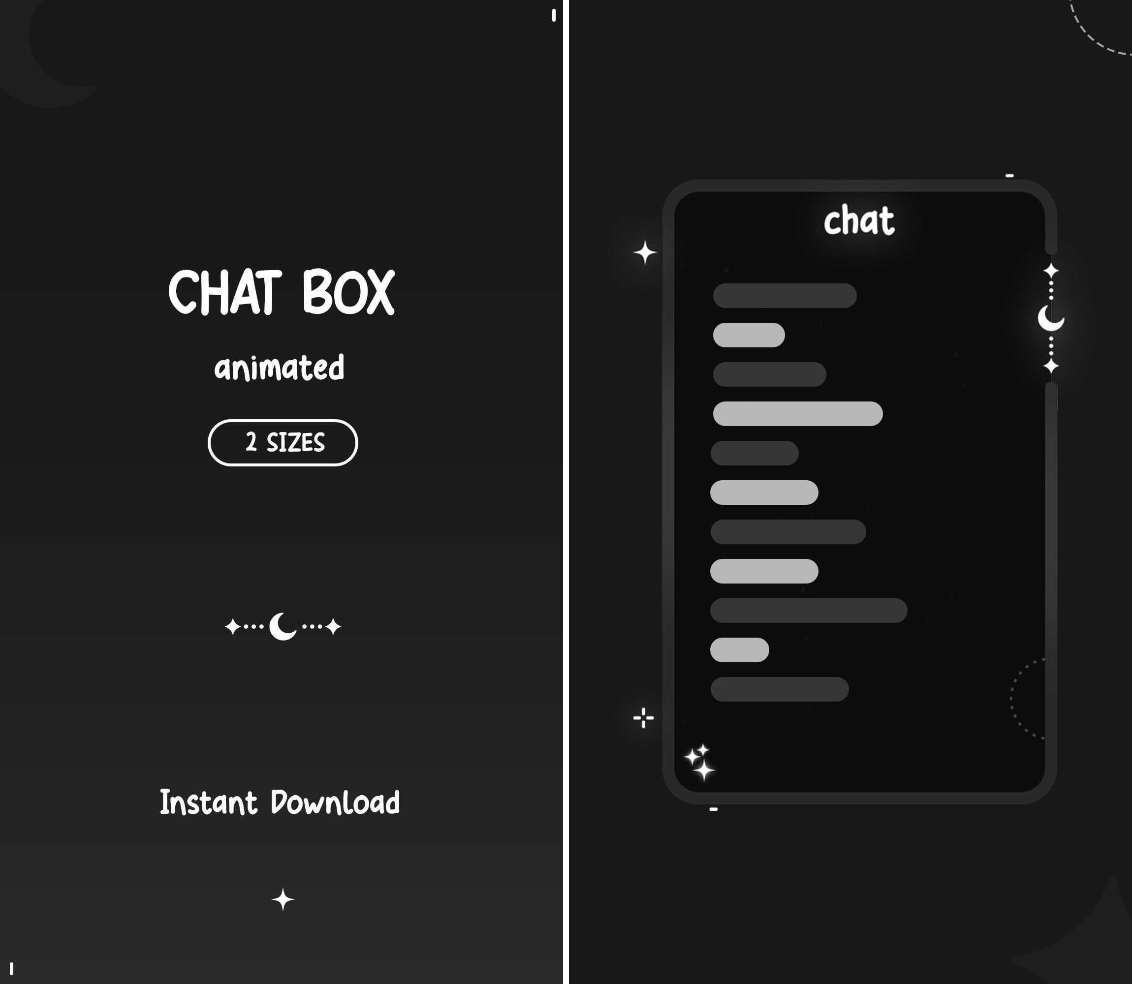Moon Chat Box Animated | 2 Sizes | for Twitch, Youtube | Just Chatting ...