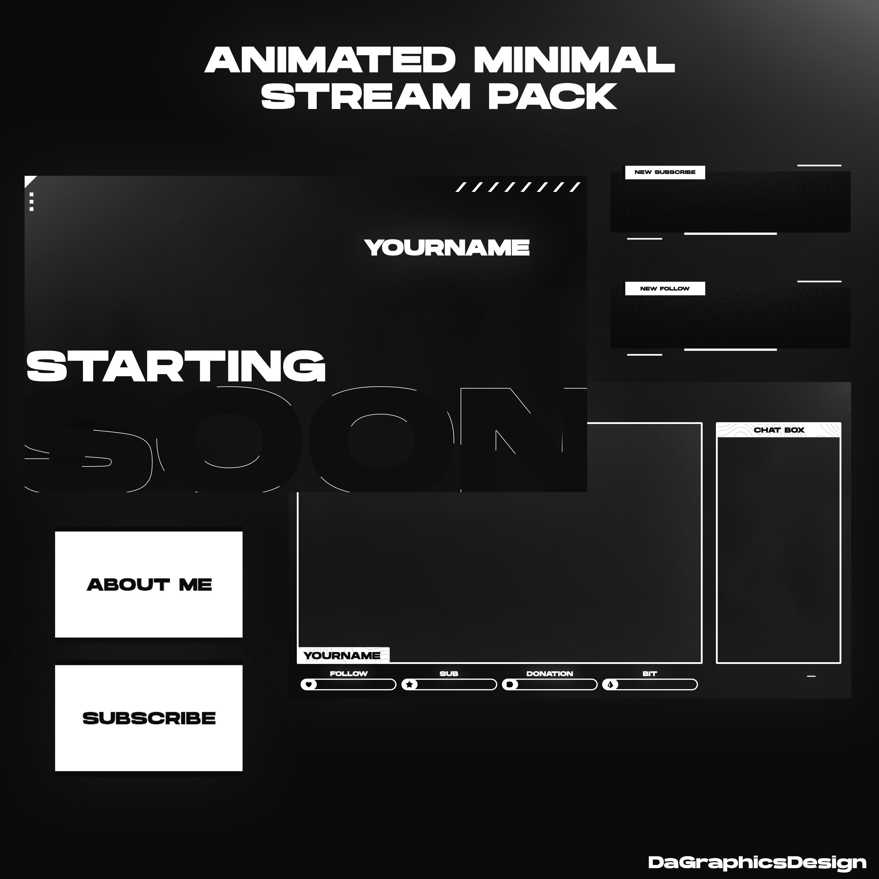 Animated Minimal Stream Pack | Screen | Transition | Minimal Overlay ...