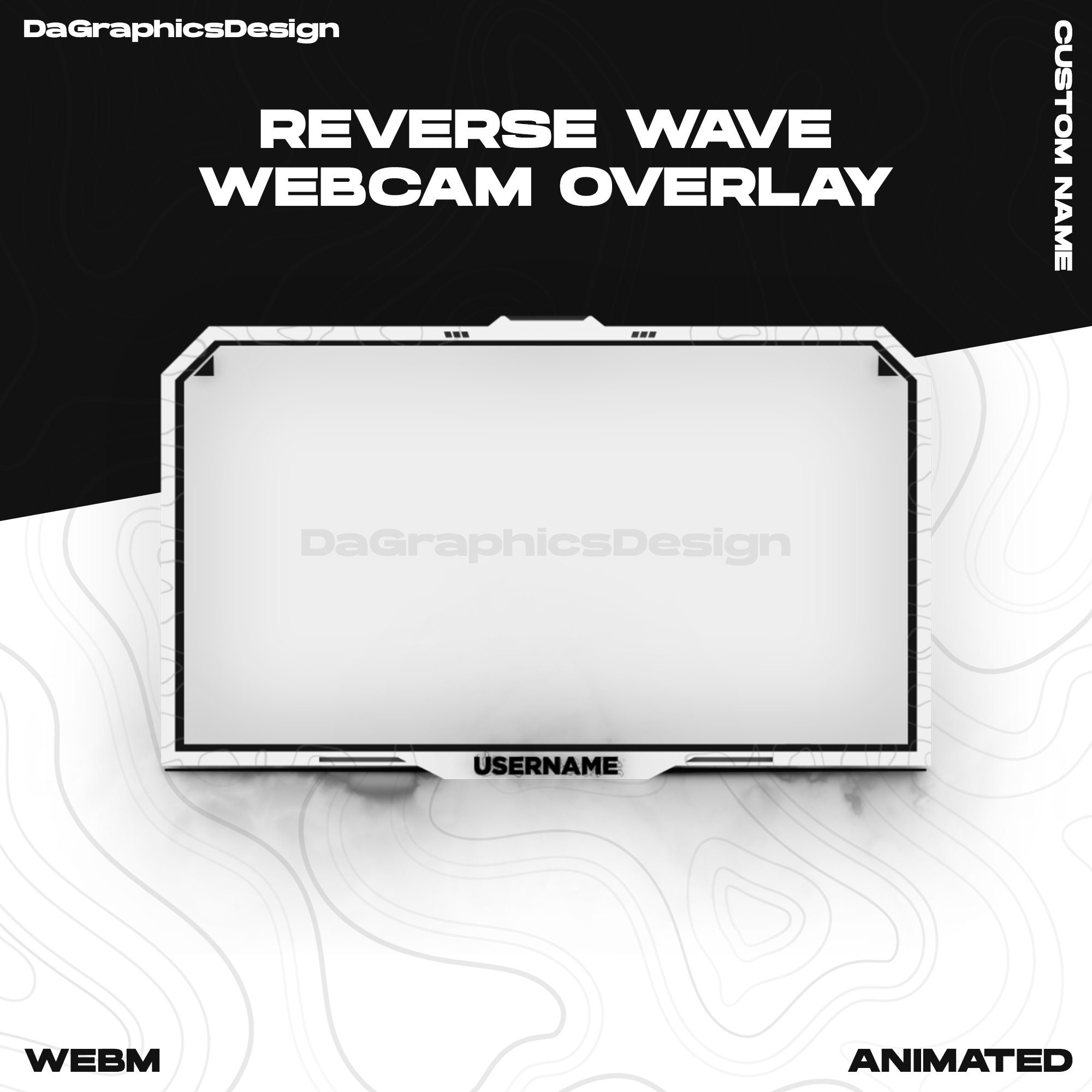 Animated White Wave Webcam Overlay Reverse | for Twitch, Youtube ...