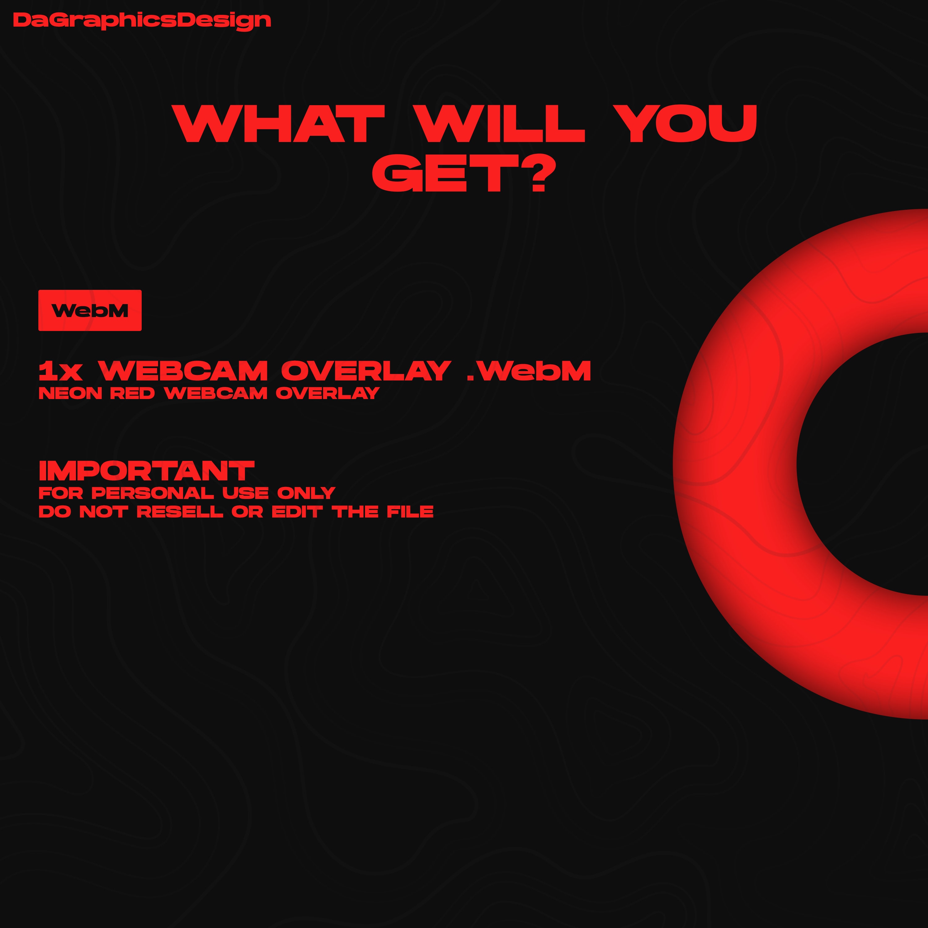 Neon Red Webcam Overlay | Red | for Twitch - Youtube | Neon Overlay ...