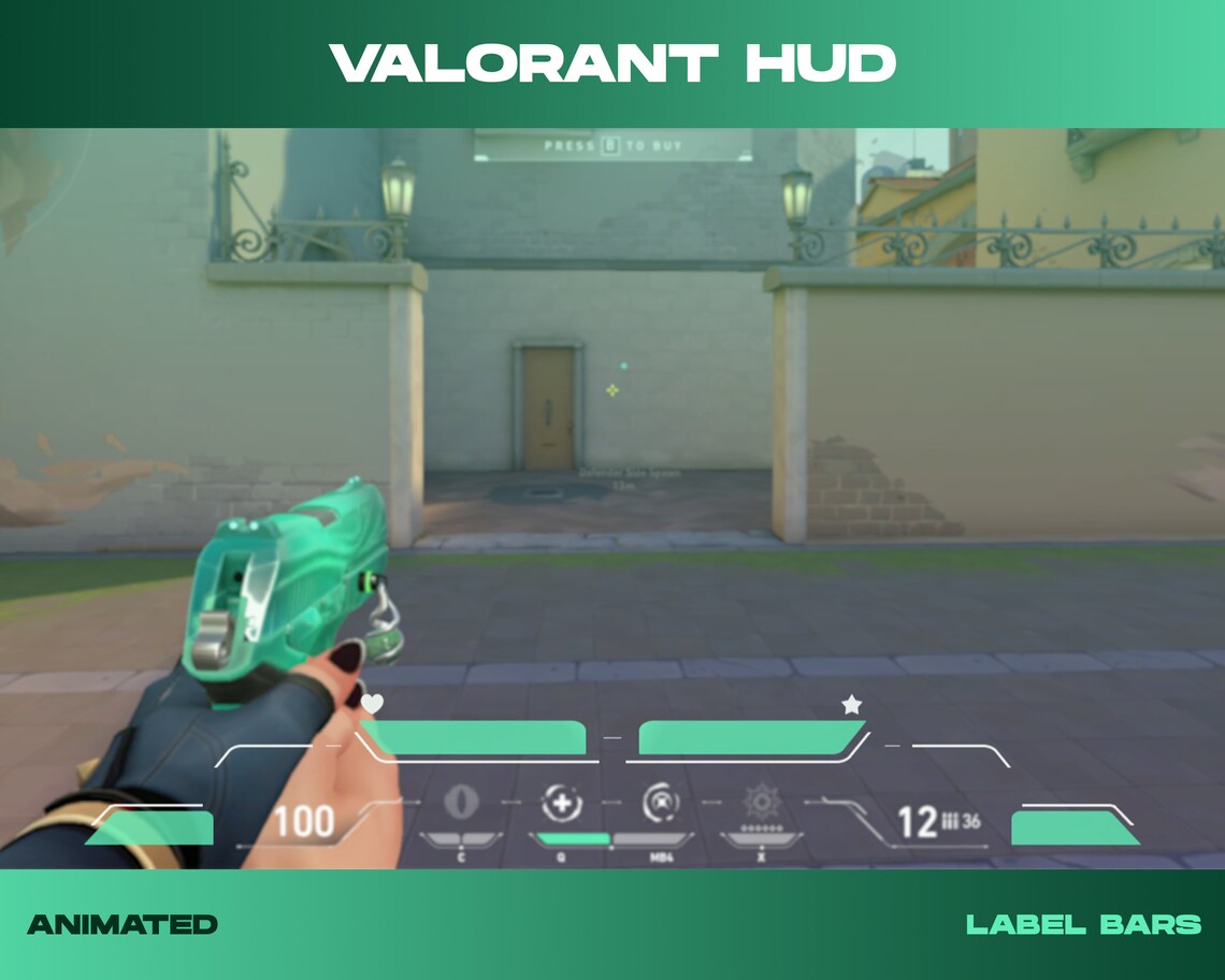 Valorant HUD Animated 2 Colors Label Bars Twitch OBS Streamelements - Etsy