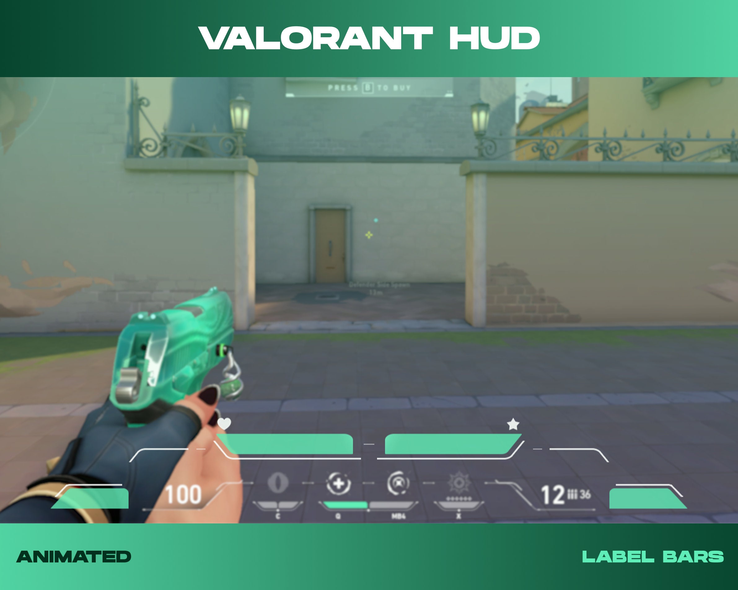 Valorant HUD Animated 2 Colors Label Bars Twitch OBS Streamelements - Etsy