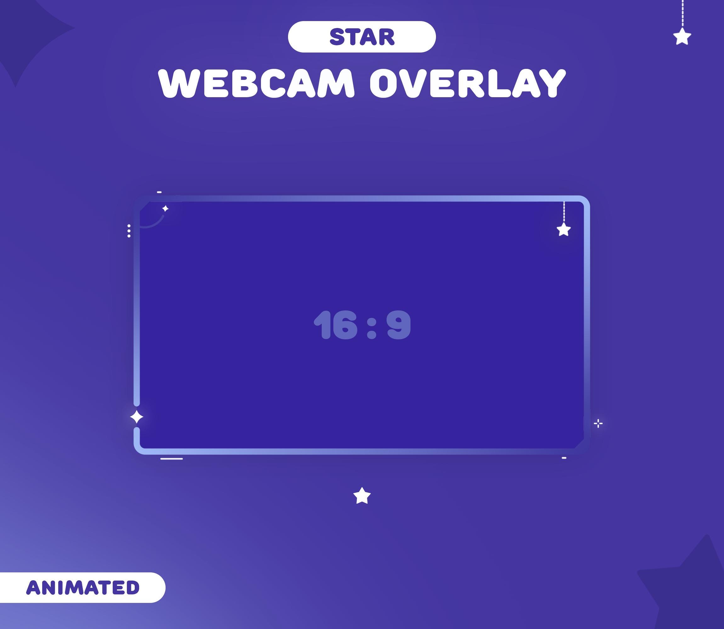 Star Webcam Overlay Sky Blue | 3 Cute Border for Twitch, Youtube | Sky ...