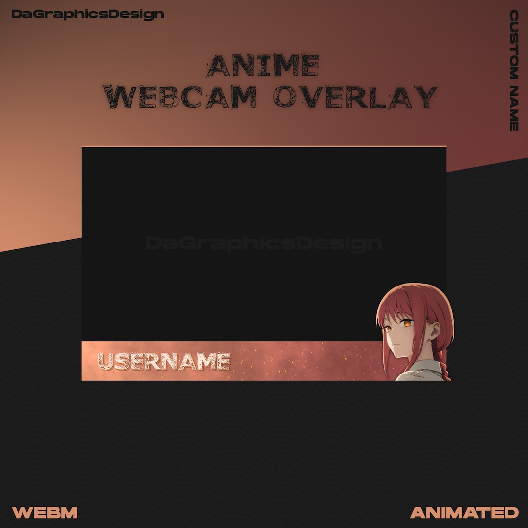 Animated Anime Girl Webcam Overlay Custom Name Animated Anime Gradient ...
