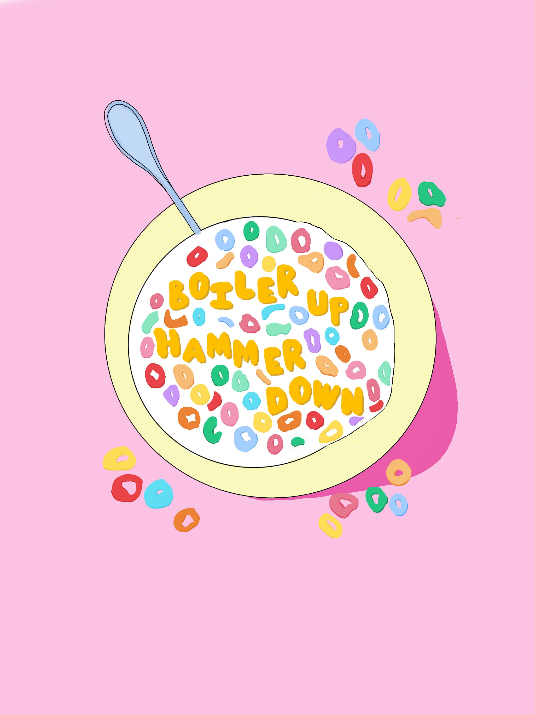 Boiler Up, Hammer Down Cereal Wall Art | Fun Preppy Purdue Art | Purdue ...