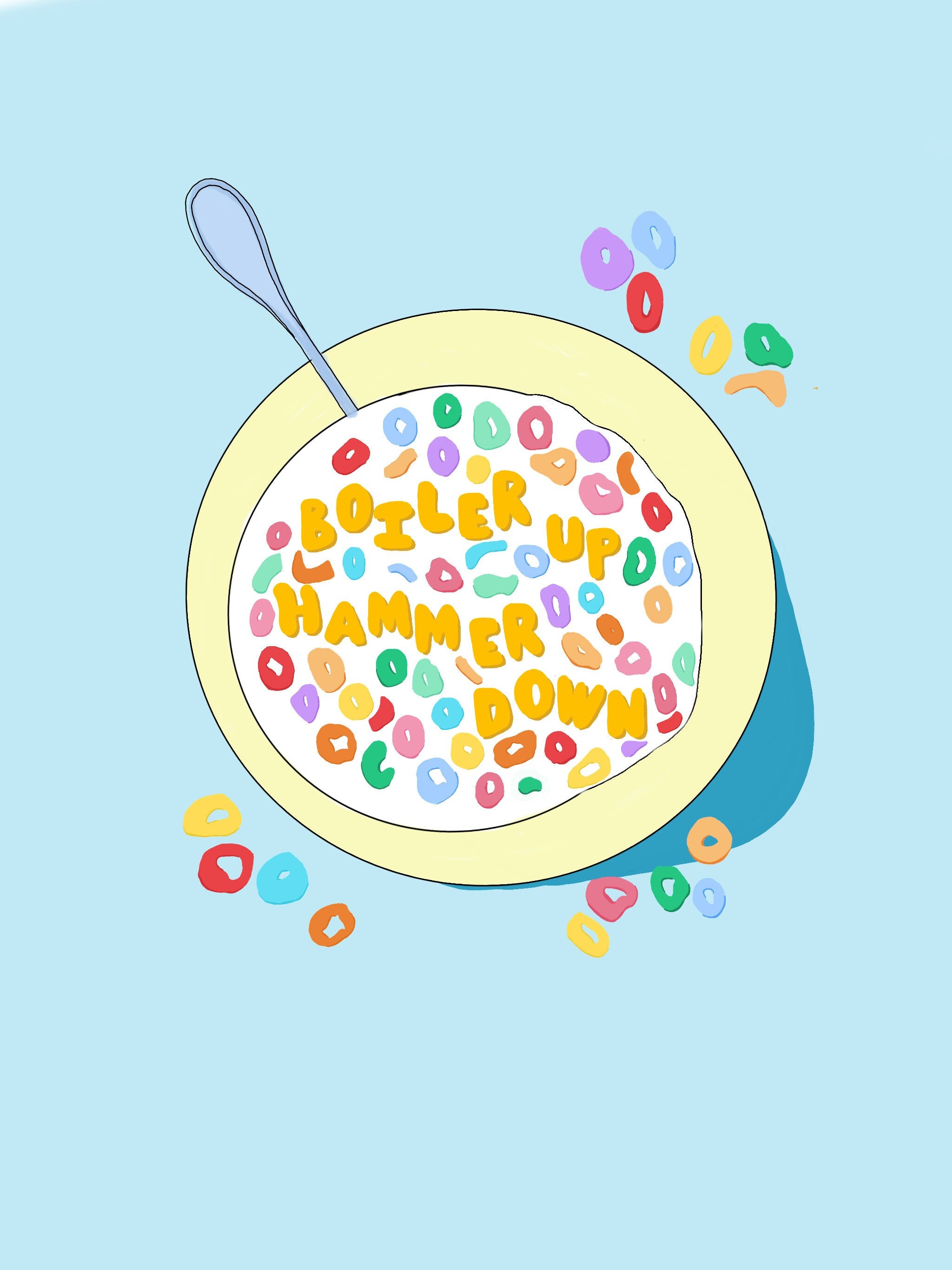 Boiler Up, Hammer Down Cereal Wall Art | Fun Preppy Purdue Art | Purdue ...